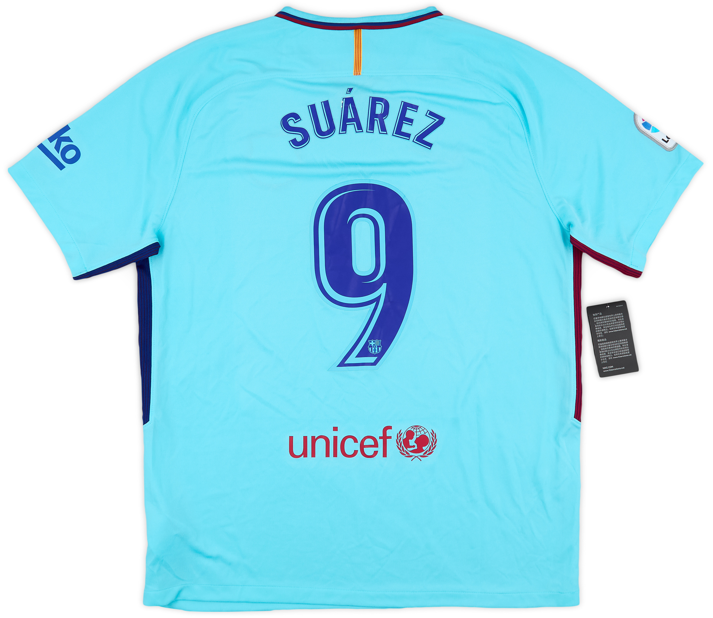 2017-18 Barcelona Away Shirt Suarez #9 (XL)