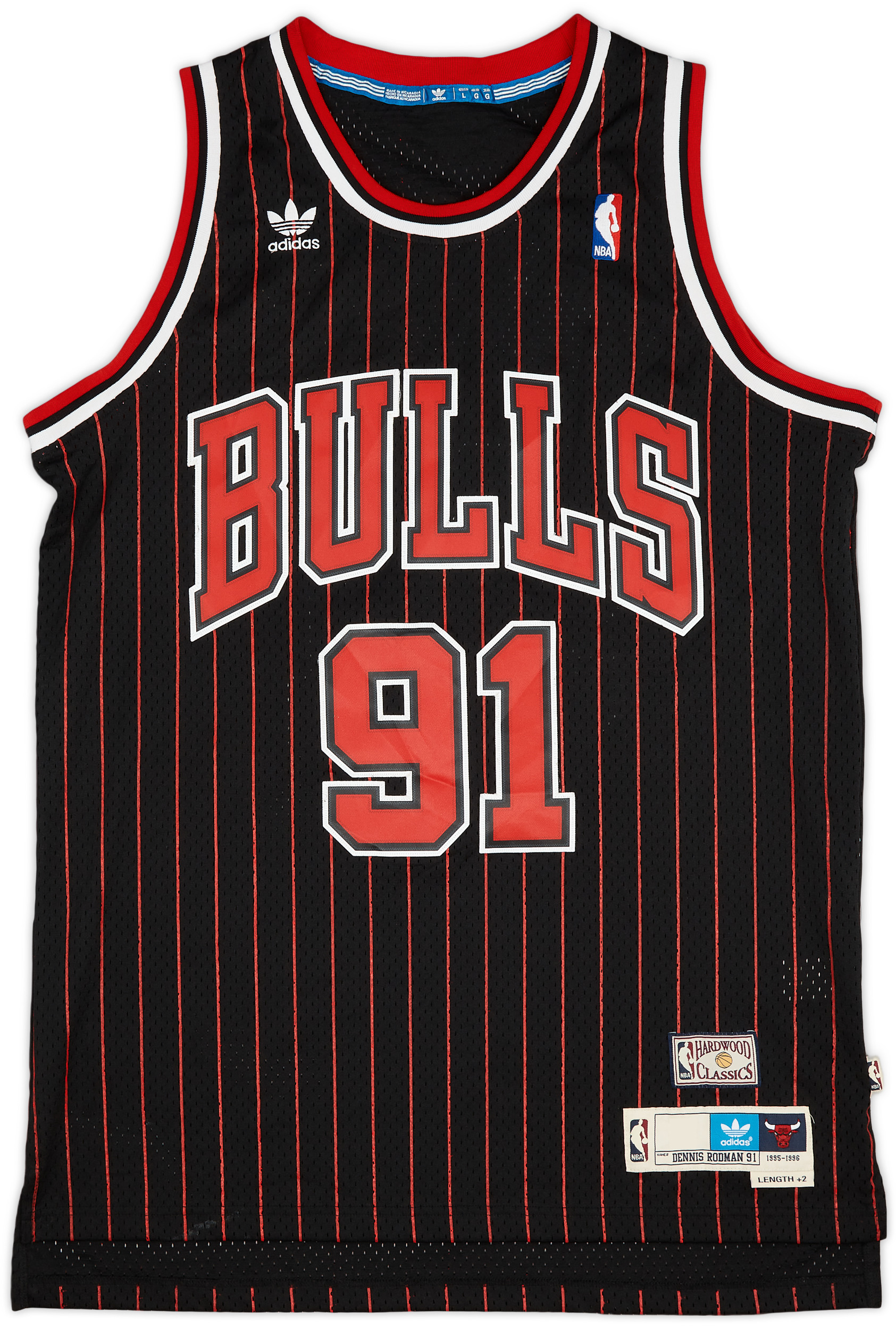 1995-96 Chicago Bulls Rodman #91 adidas Hardwood Classics Swingman ...