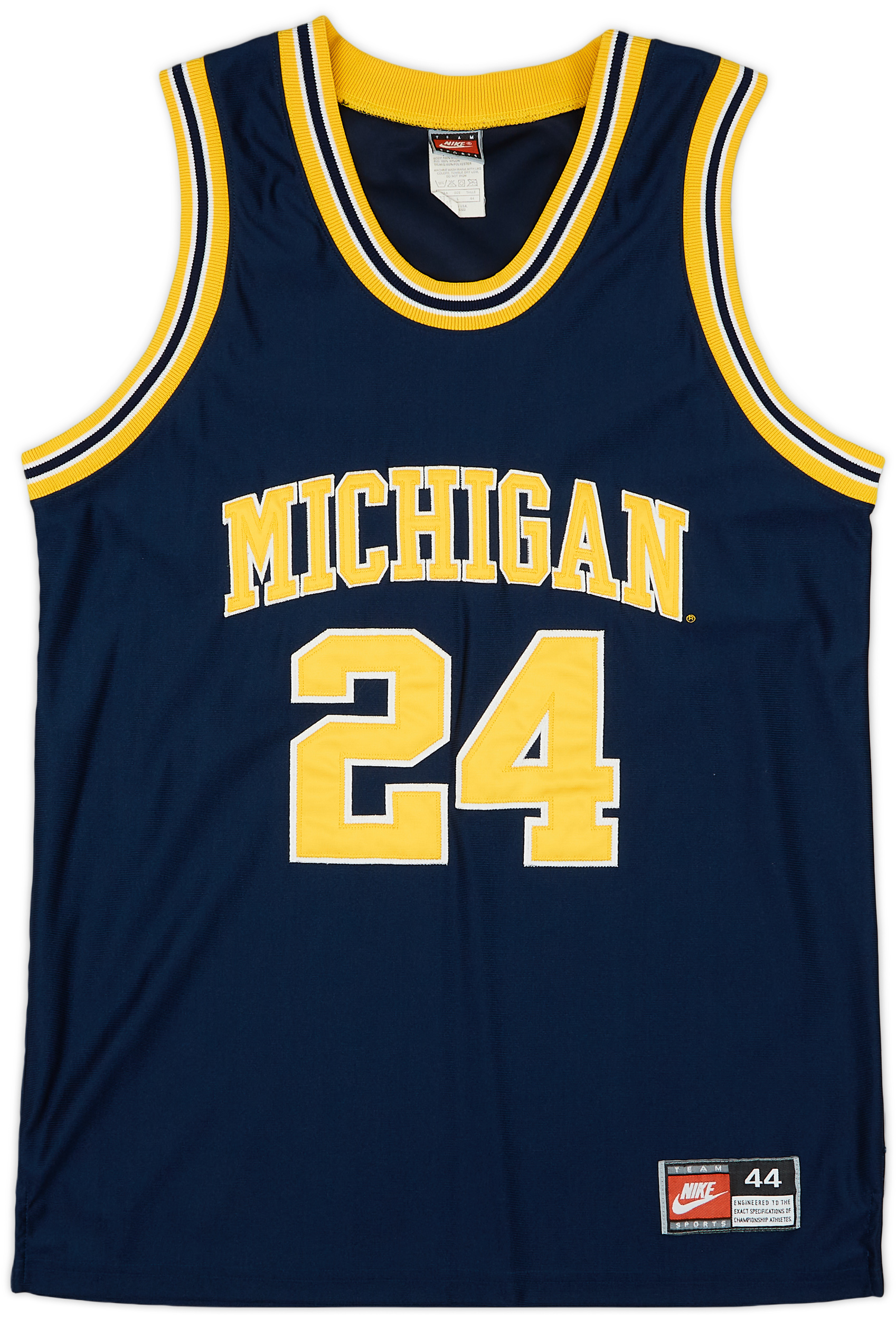 1991-95 Michigan Wolverines King #24 Authentic Nike Away Jersey ...