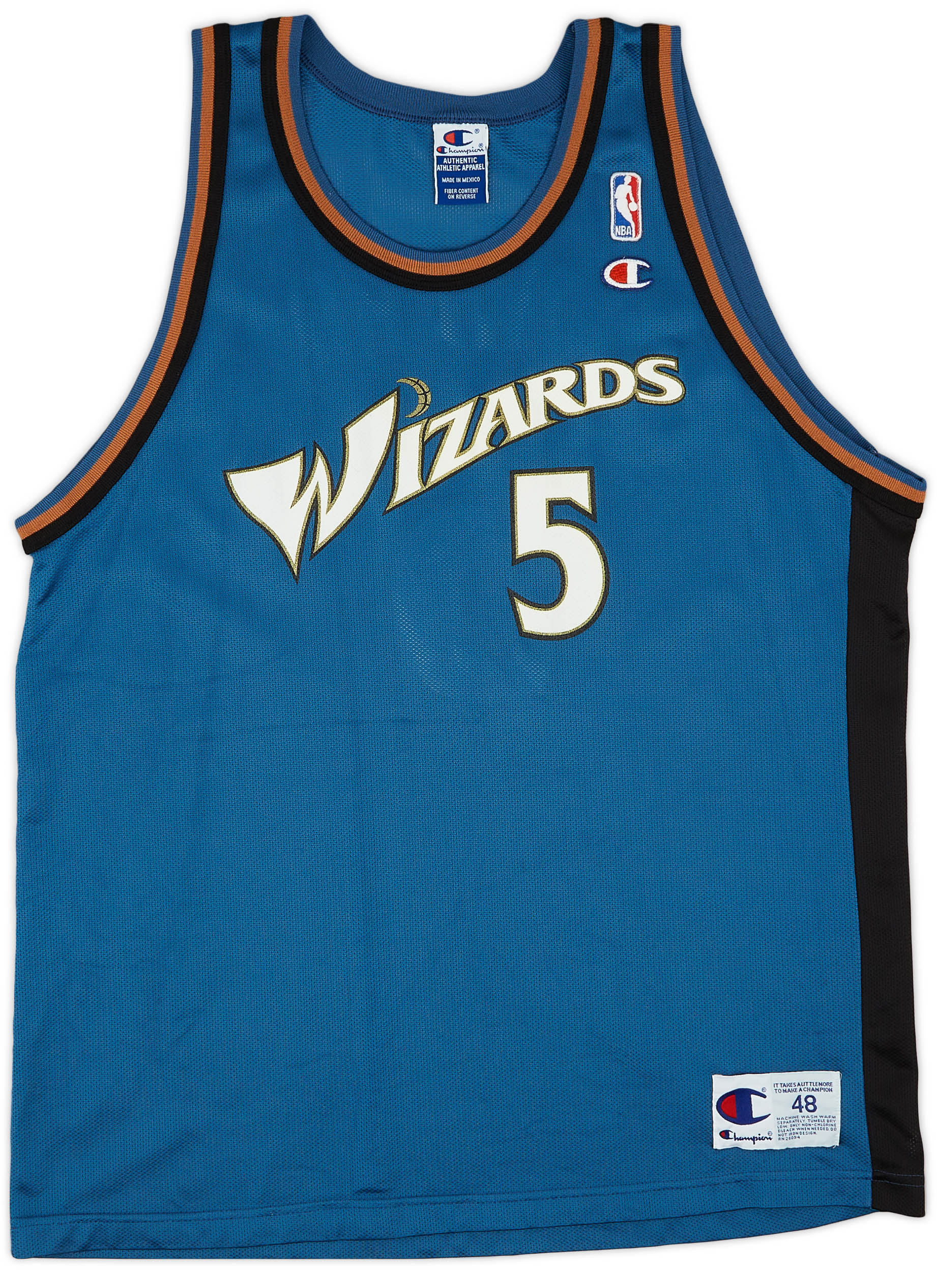 1997-01 Washington Wizards Howard #5 Champion Away Jersey (Very Good) XL