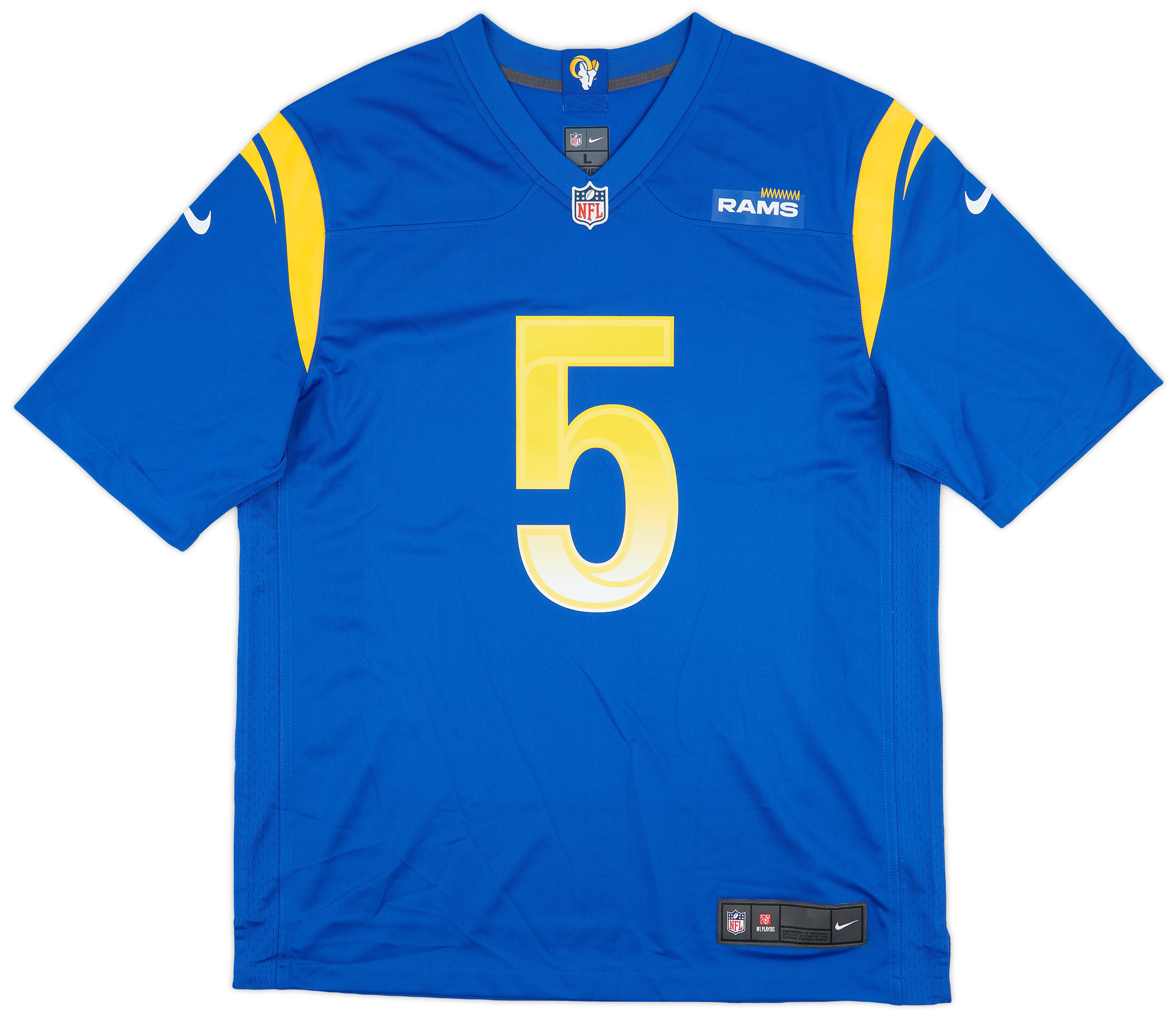 2020-22 LA Rams Ramsey #5 Nike Game Home Jersey (L)