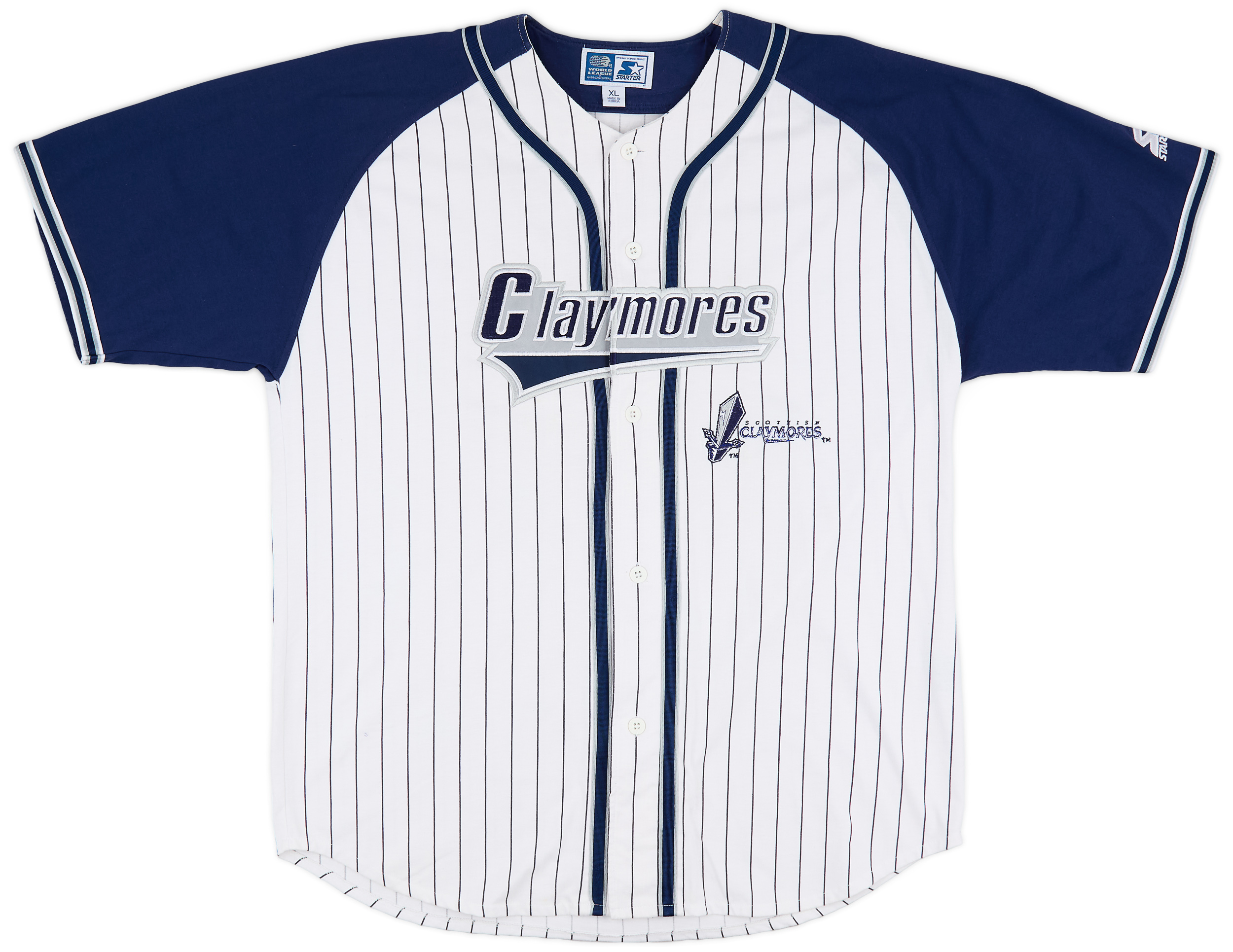 1998-99 Scottish Claymores Starter Baseball Jersey Tee (Excellent) XL
