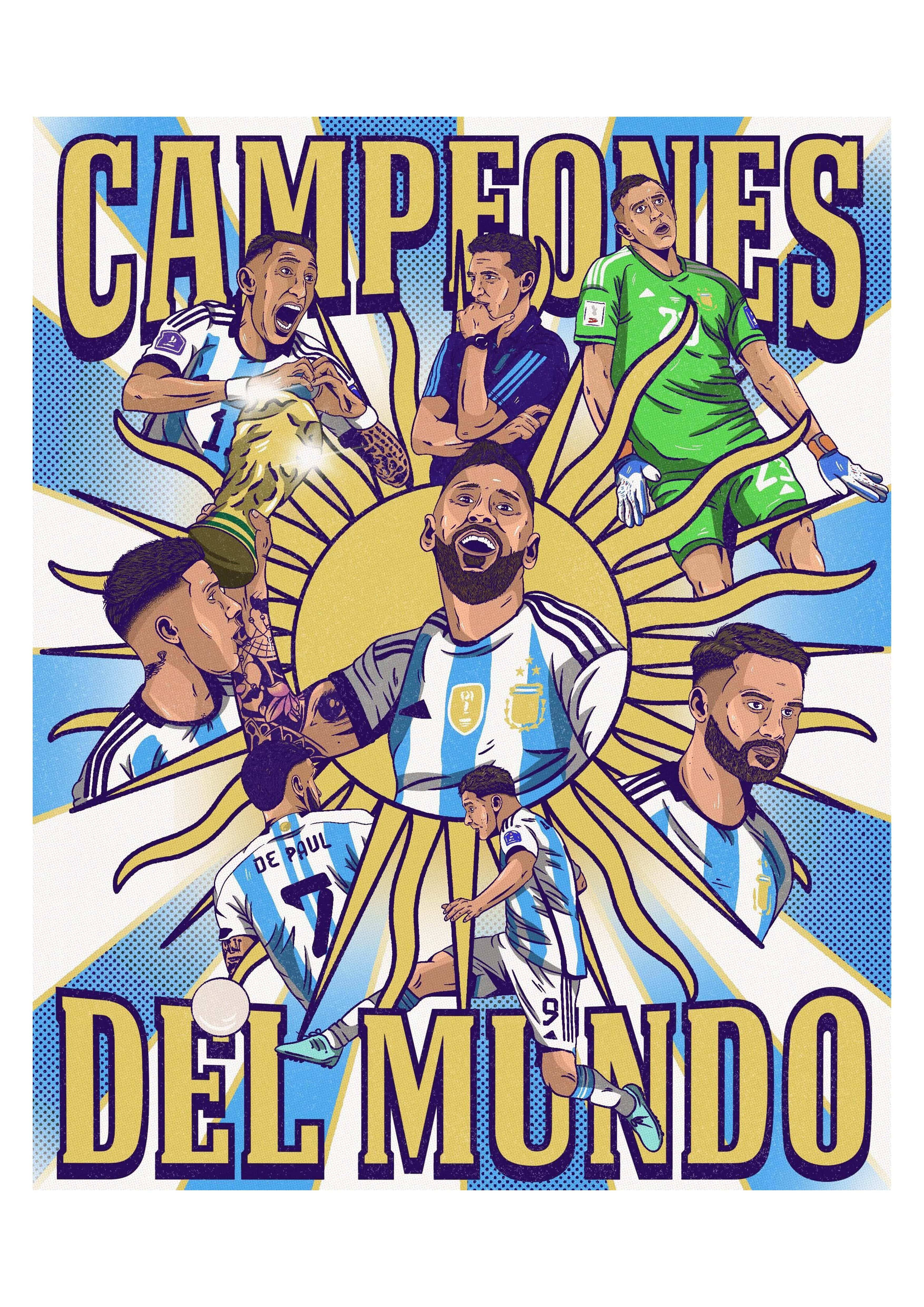 Argentina Campeones Del Mundo 2022 World Cup A3 Print/Poster