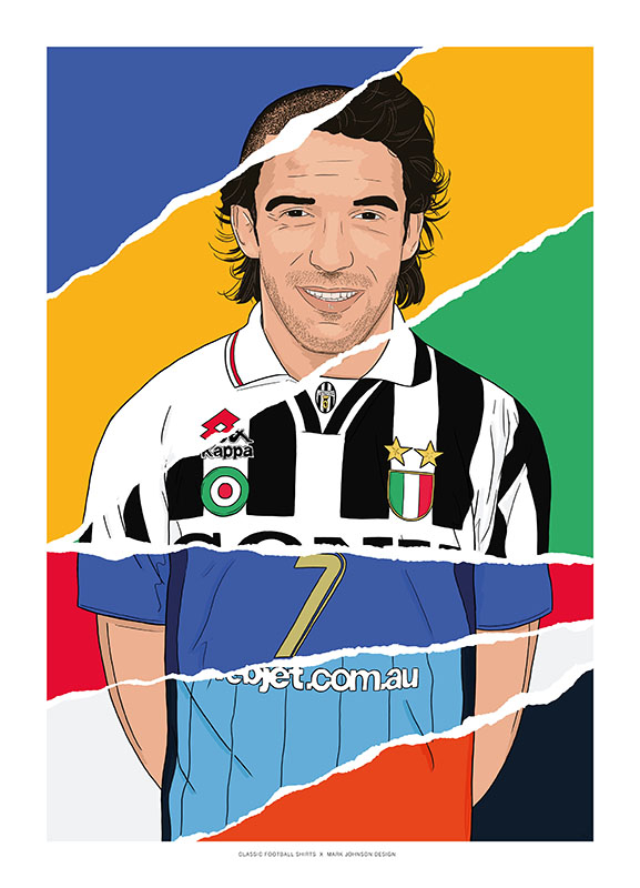 1991-2014 Alessandro Del Piero Career In Shirts A3 Print/Poster
