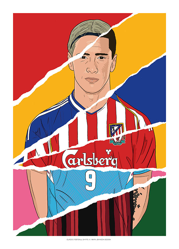 2001-2019 Fernando Torres Career In Shirts A3 Print/Poster