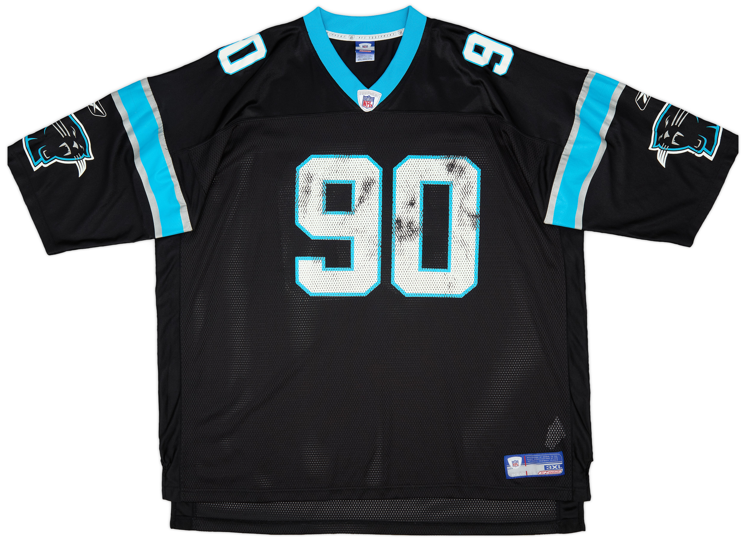 2002-04 Carolina Panthers Peppers #90 Reebok On Field Home Jersey (Good ...