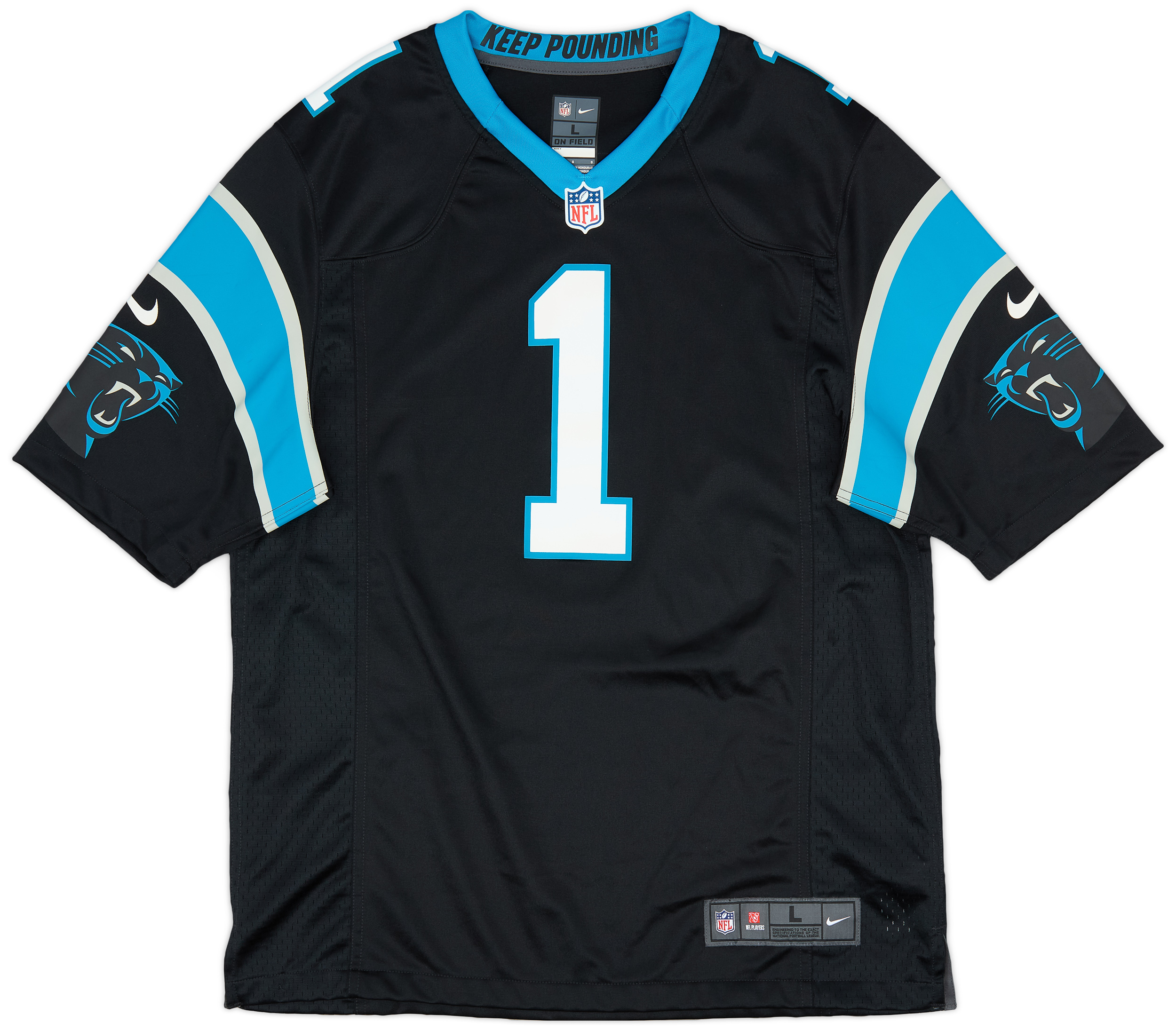 2012-19 Carolina Panthers Newton #1 Nike Game Home Jersey (Excellent) L