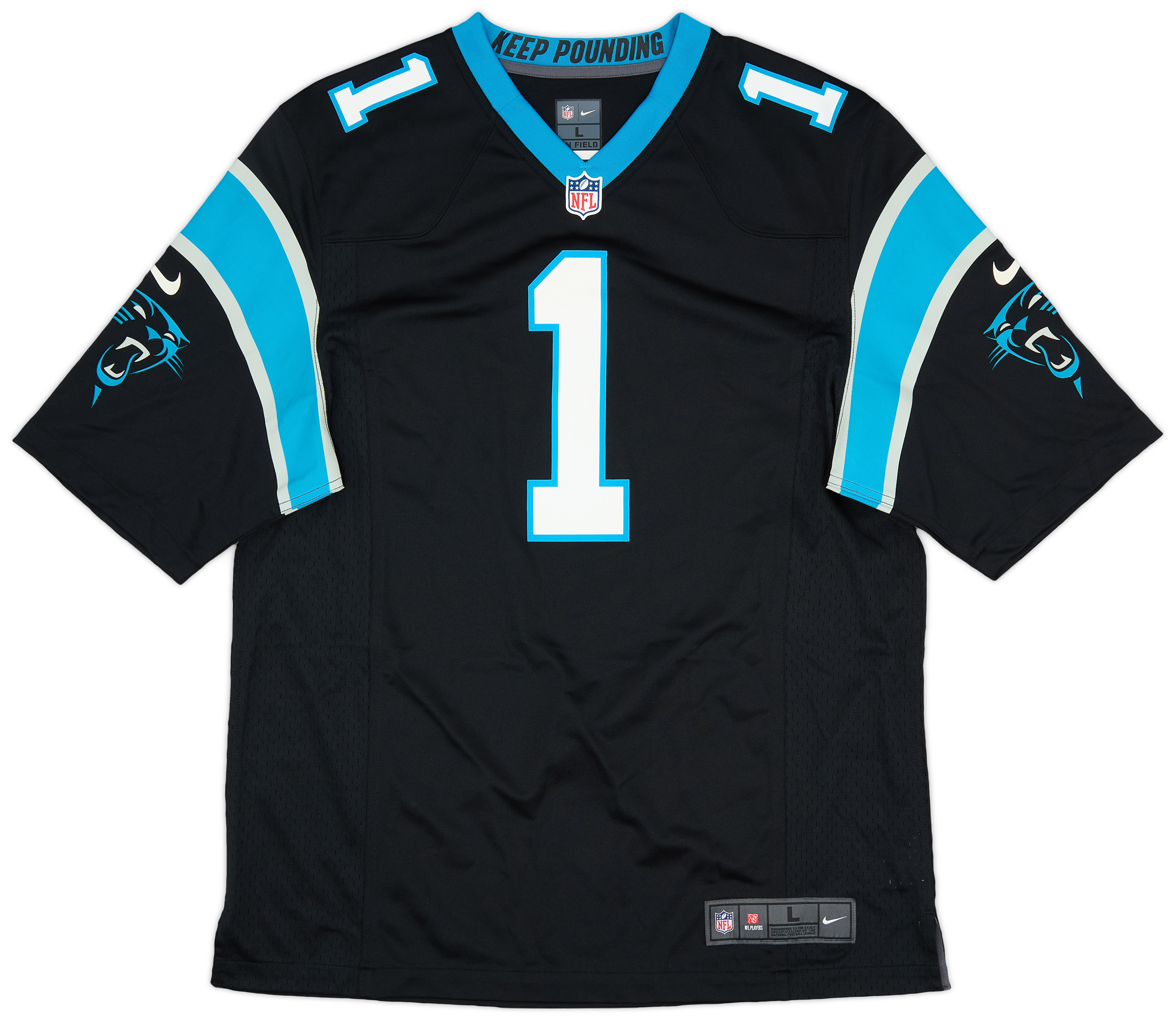2012-19 Carolina Panthers Newton #1 Nike Game Home Jersey (Excellent) L