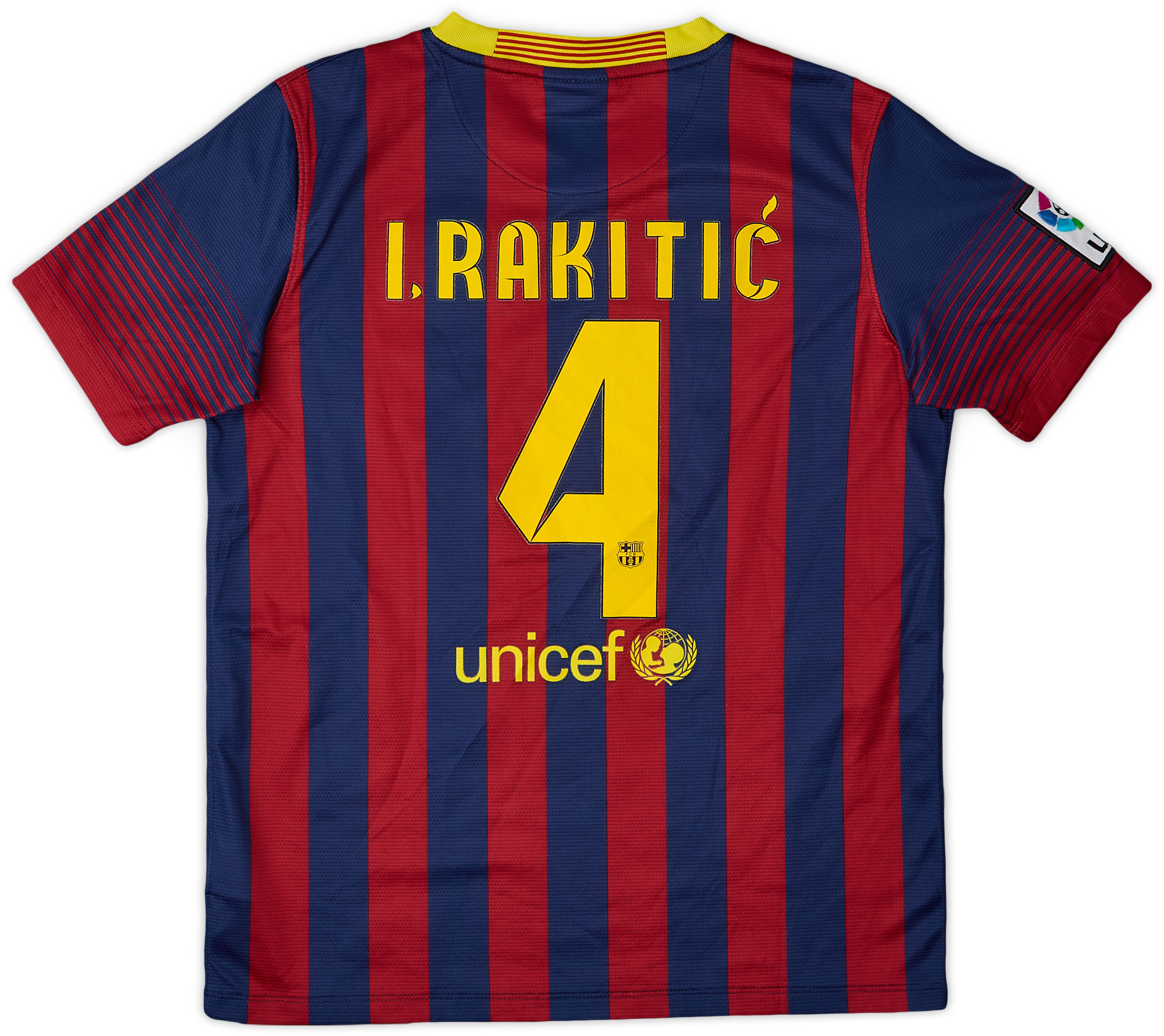 2013-14 Barcelona Home Shirt I.Rakitic #4 - 9/10 - (XL.Boys)