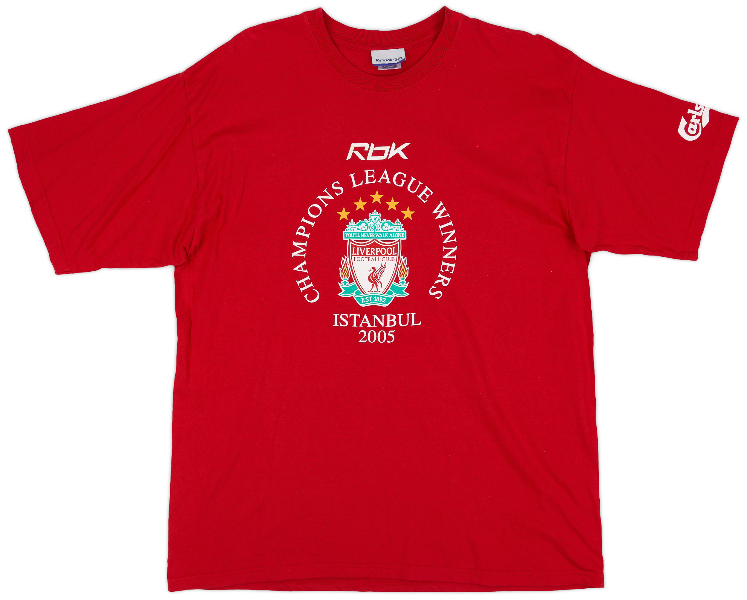 2005-06 Liverpool Reebok 2005 CL Winners Tee - 8/10 - (XL)