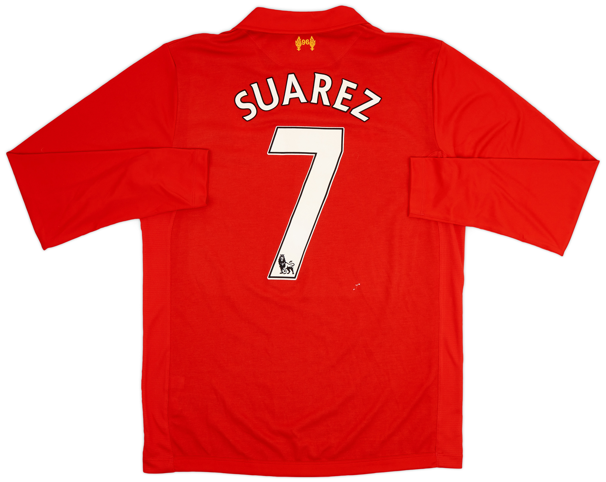 2012-13 Liverpool Home L/S Shirt Suarez #7 - Excellent 9/10 - (L)