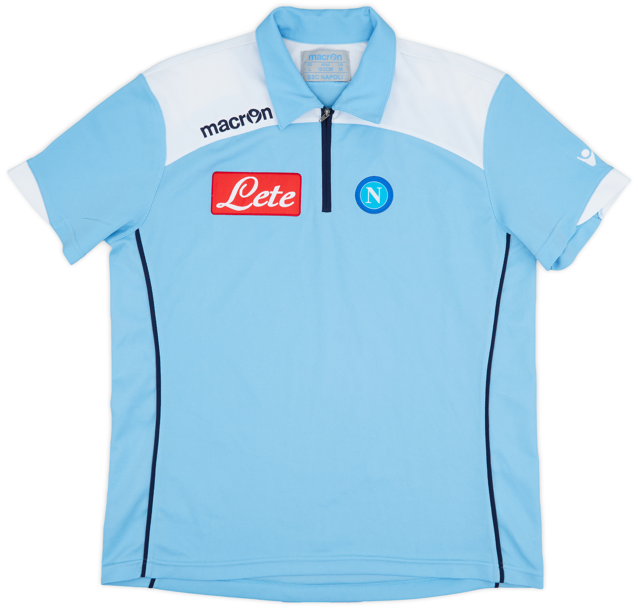 2010-11 Napoli Macron 1/4 Zip Polo Shirt - 8/10 - (L)