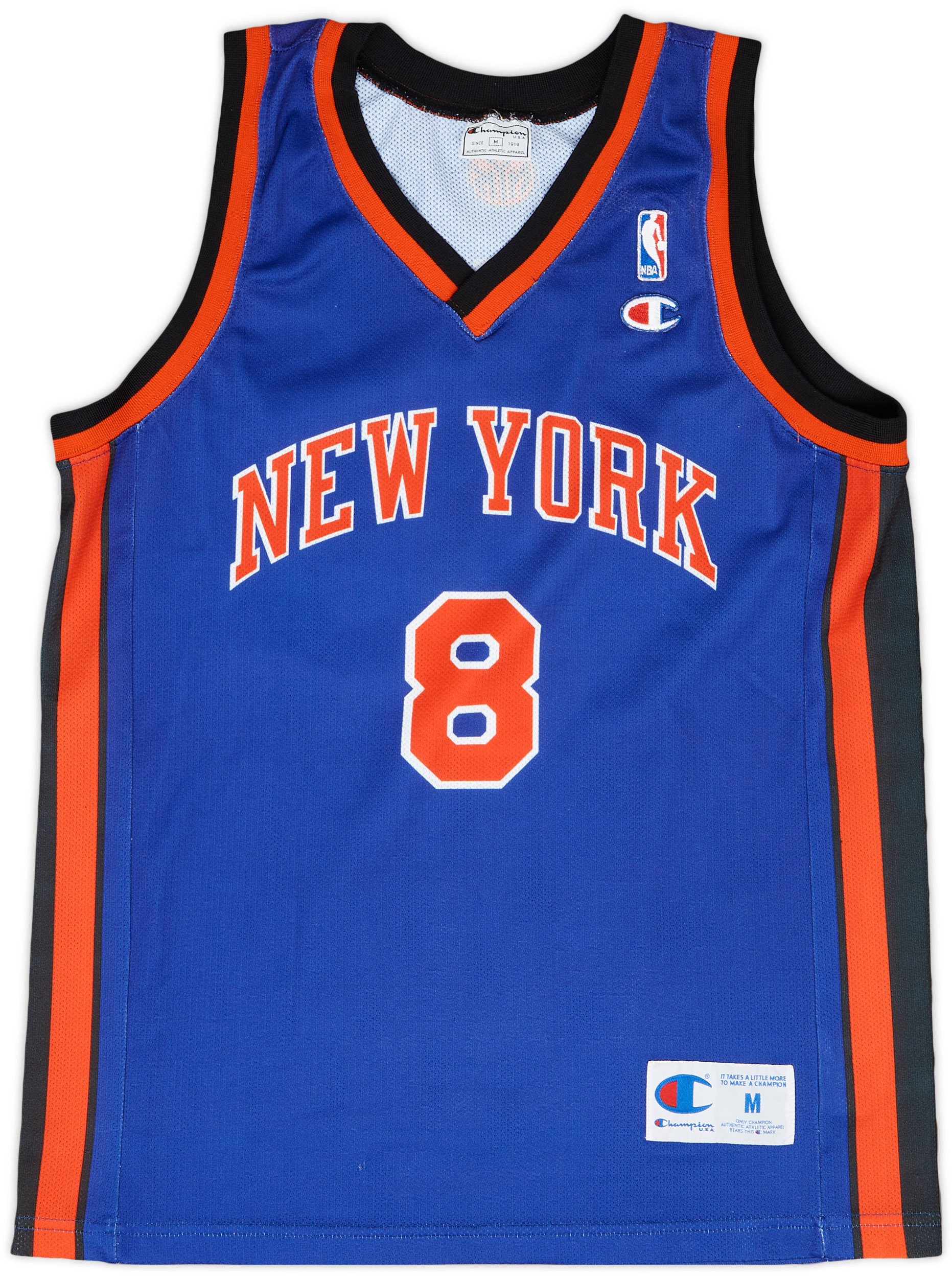 2001-03 New York Knicks Sprewell #8 Champion Away Jersey - 9/10 - (M)