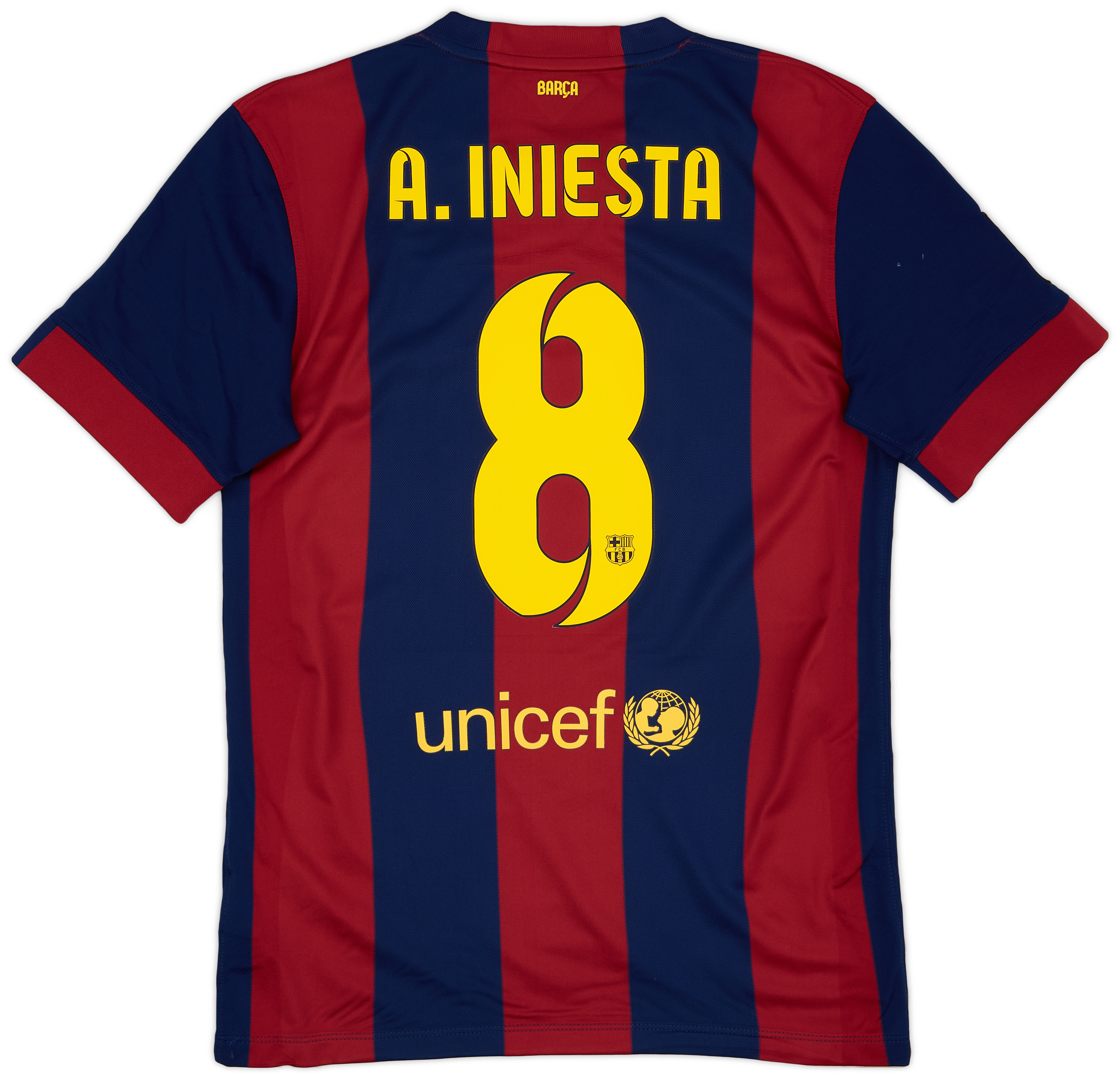 2014-15 Barcelona Home Shirt A.Iniesta #8 - 5/10 - (M)
