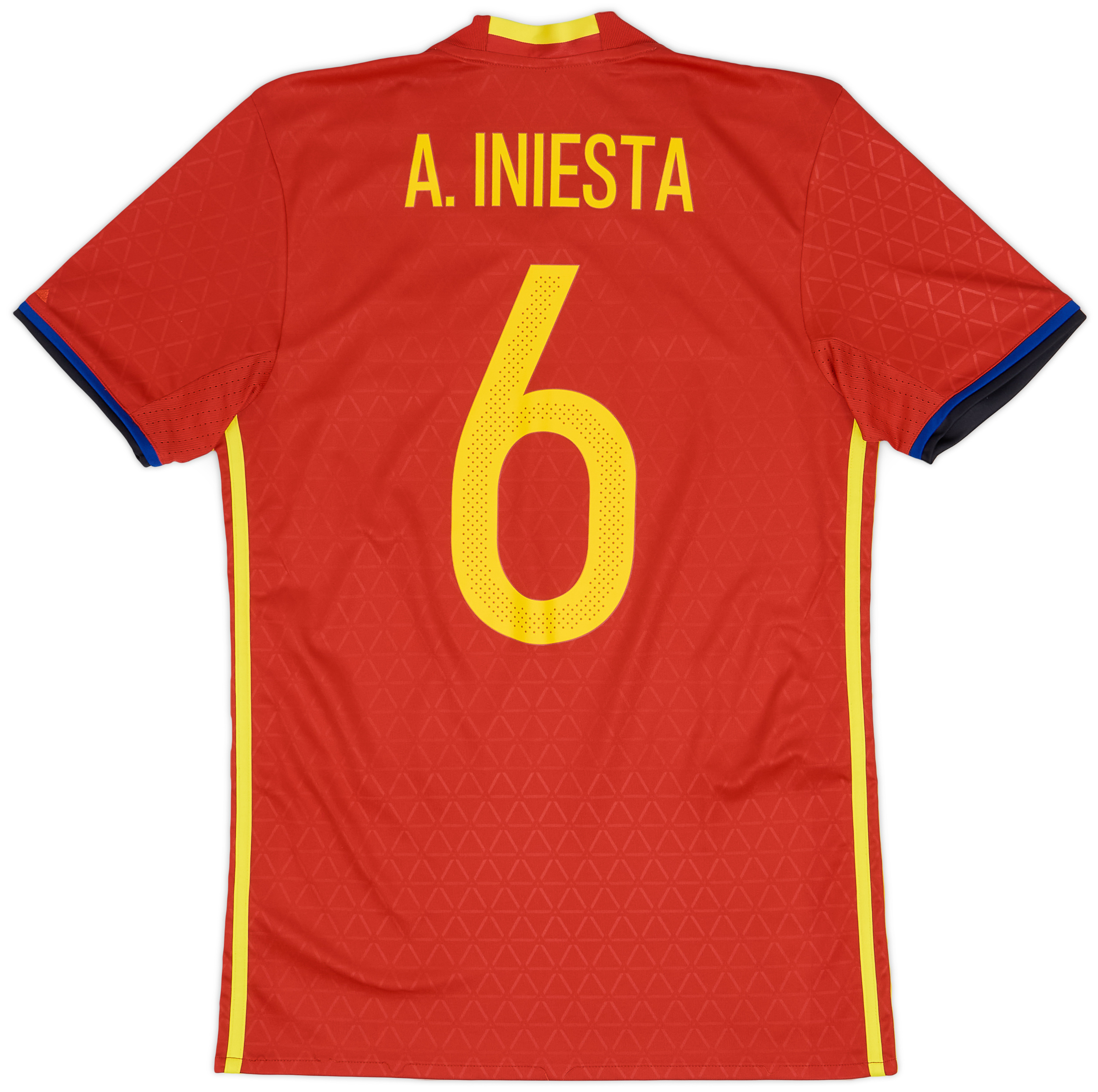 2016-17 Spain Home Shirt Iniesta #6 - 9/10 - (S)