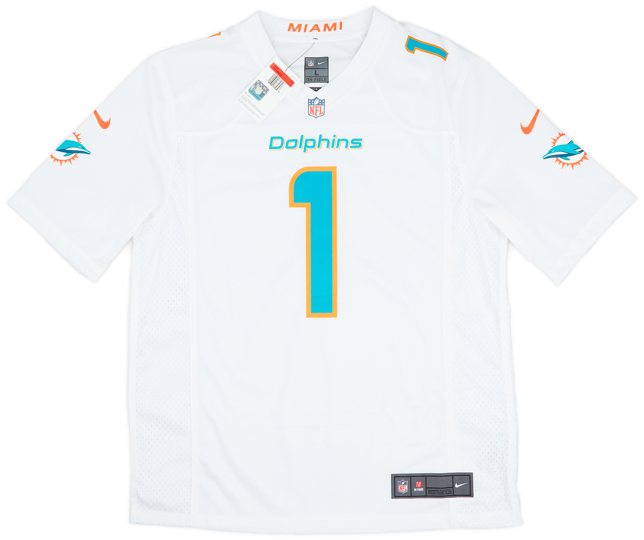 2020-23 Miami Dolphins Tagovailoa #1 Nike Game Away Jersey (L)