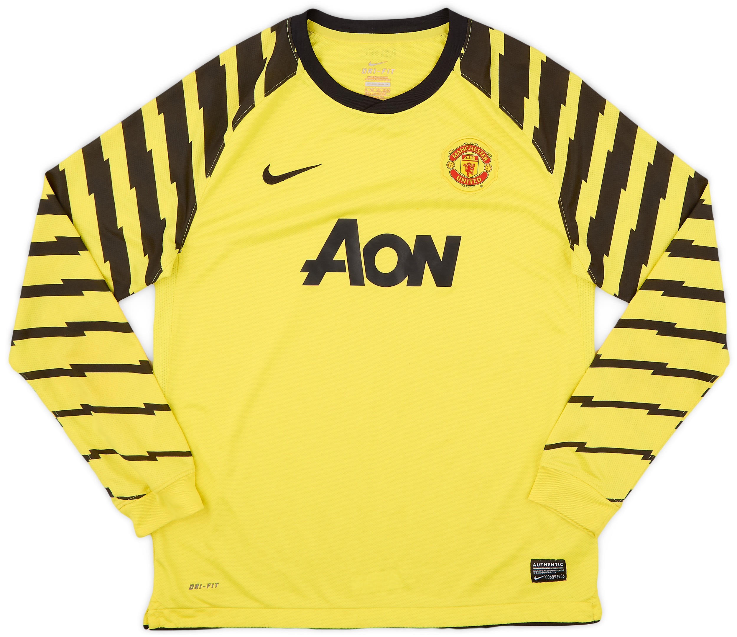 2010-11 Manchester United Yellow GK Shirt - 8/10 - (XL.Boys)