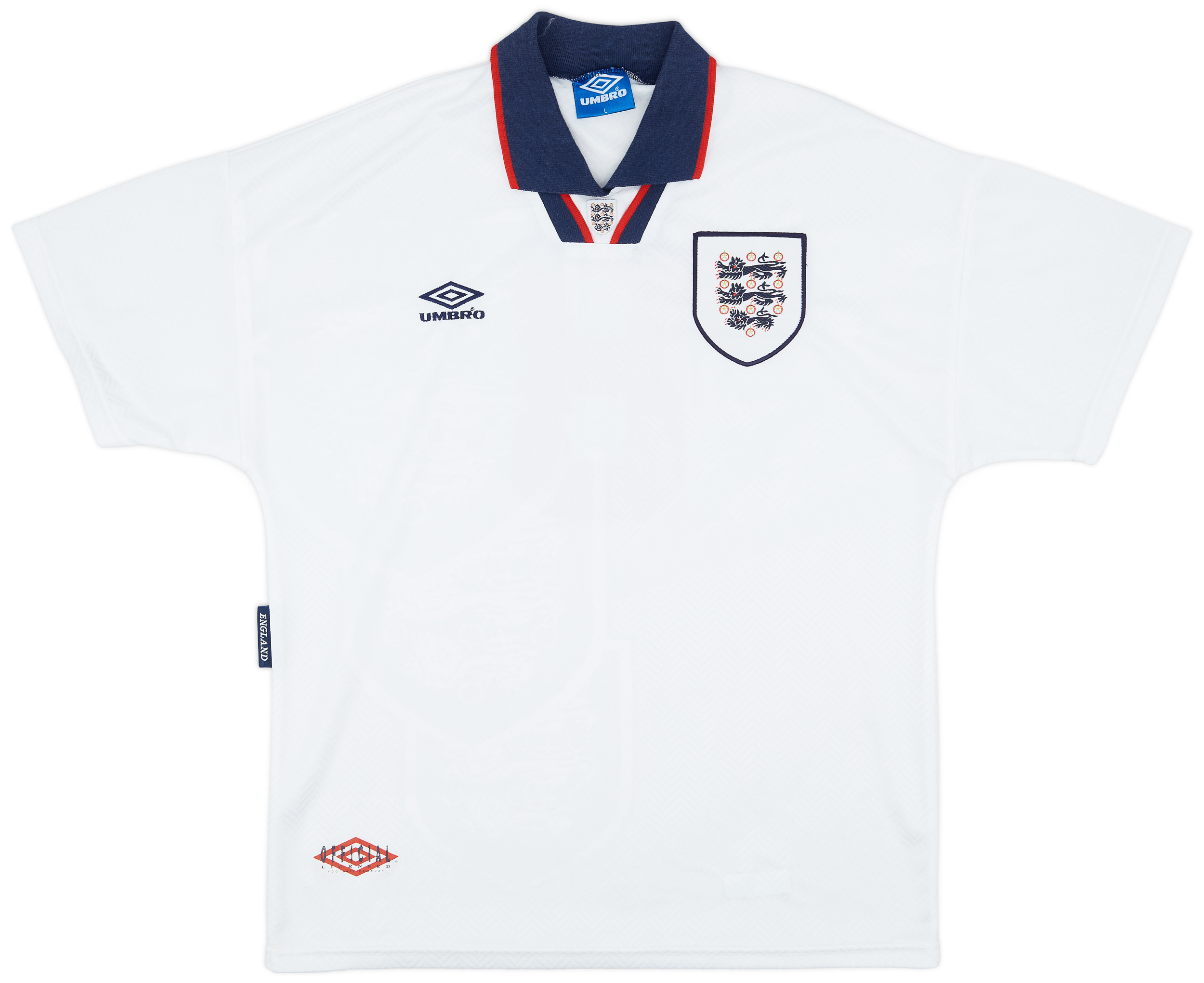 1993-95 England Home Shirt #8 - 8/10 - (L)