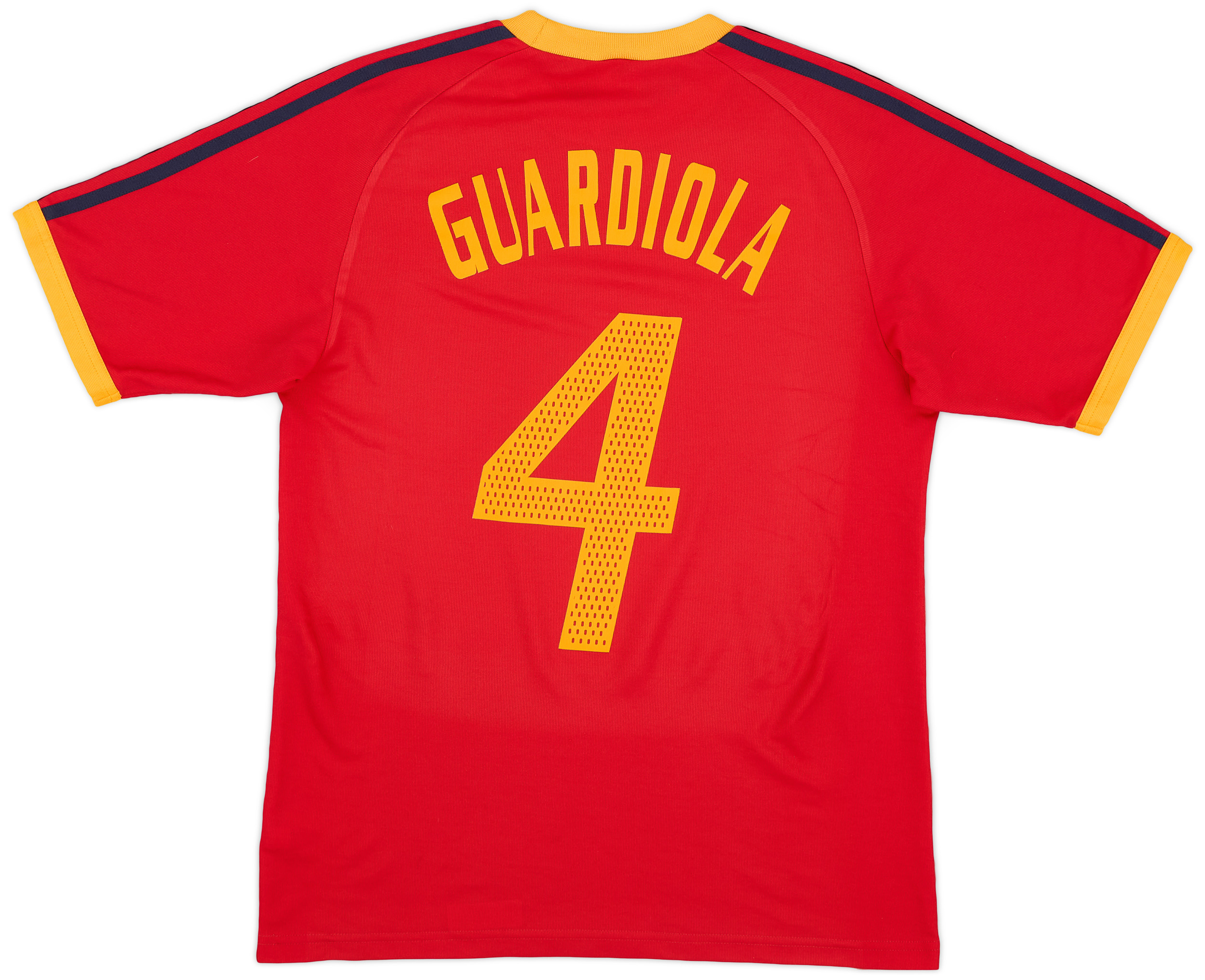 2002-04 Spain Basic Home Shirt Guardiola #4 - 7/10 - (S)