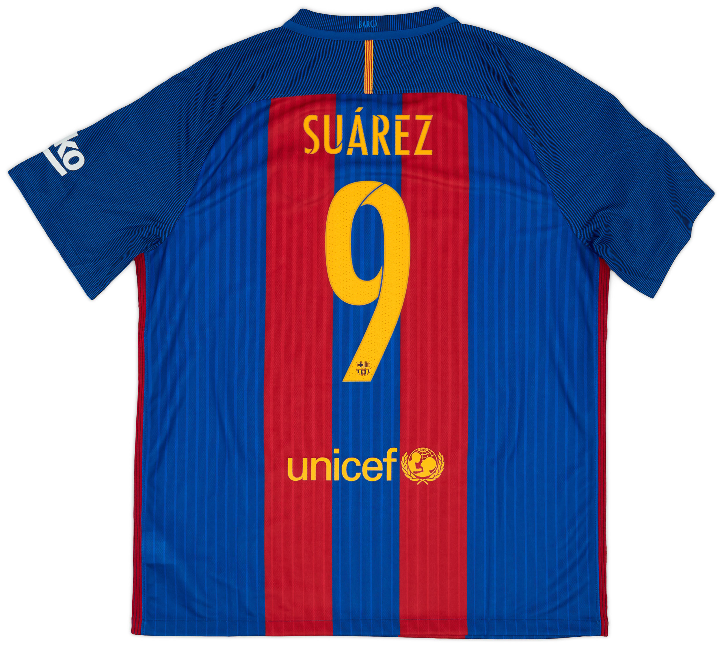 2016-17 Barcelona Home Shirt Suarez #9 (XL)