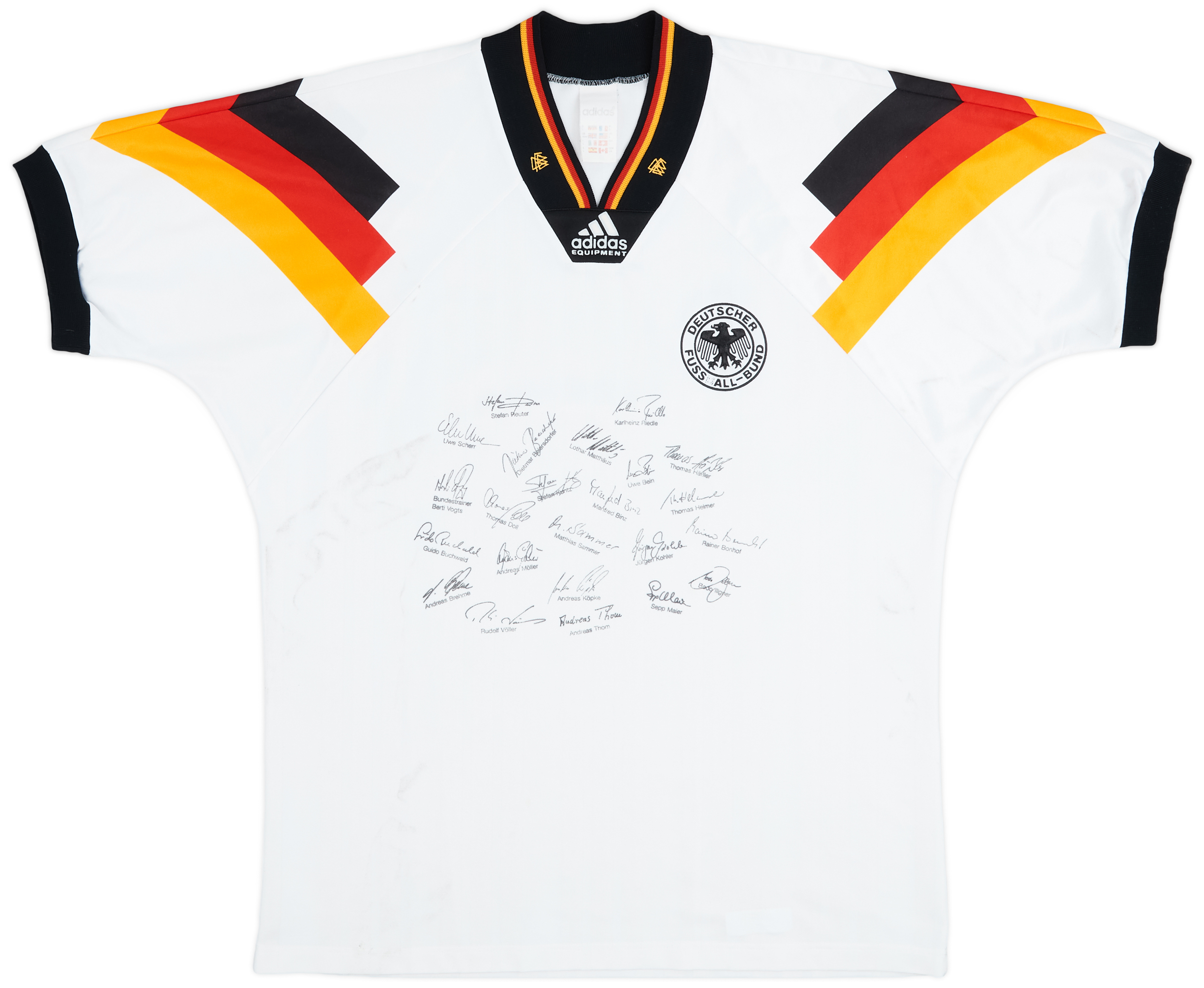 1992-94 Germany 'Signed' Home Shirt - 7/10 - (L/XL)
