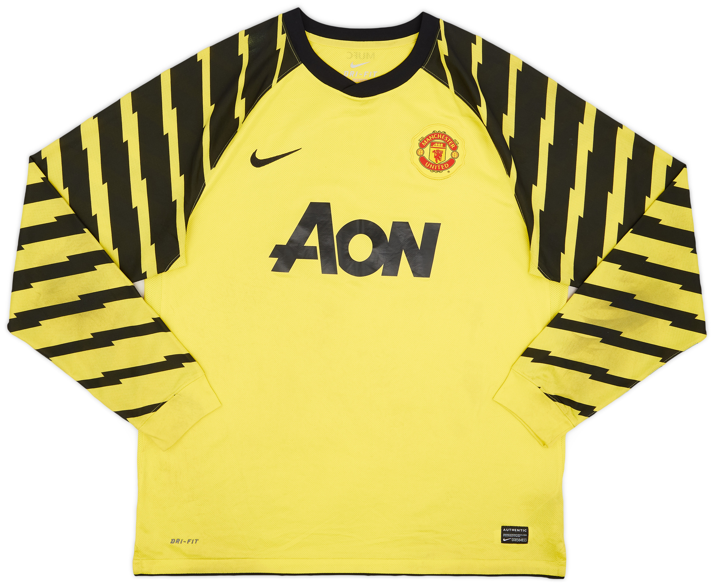 2010-11 Manchester United Yellow GK Shirt - 5/10 - (XL)