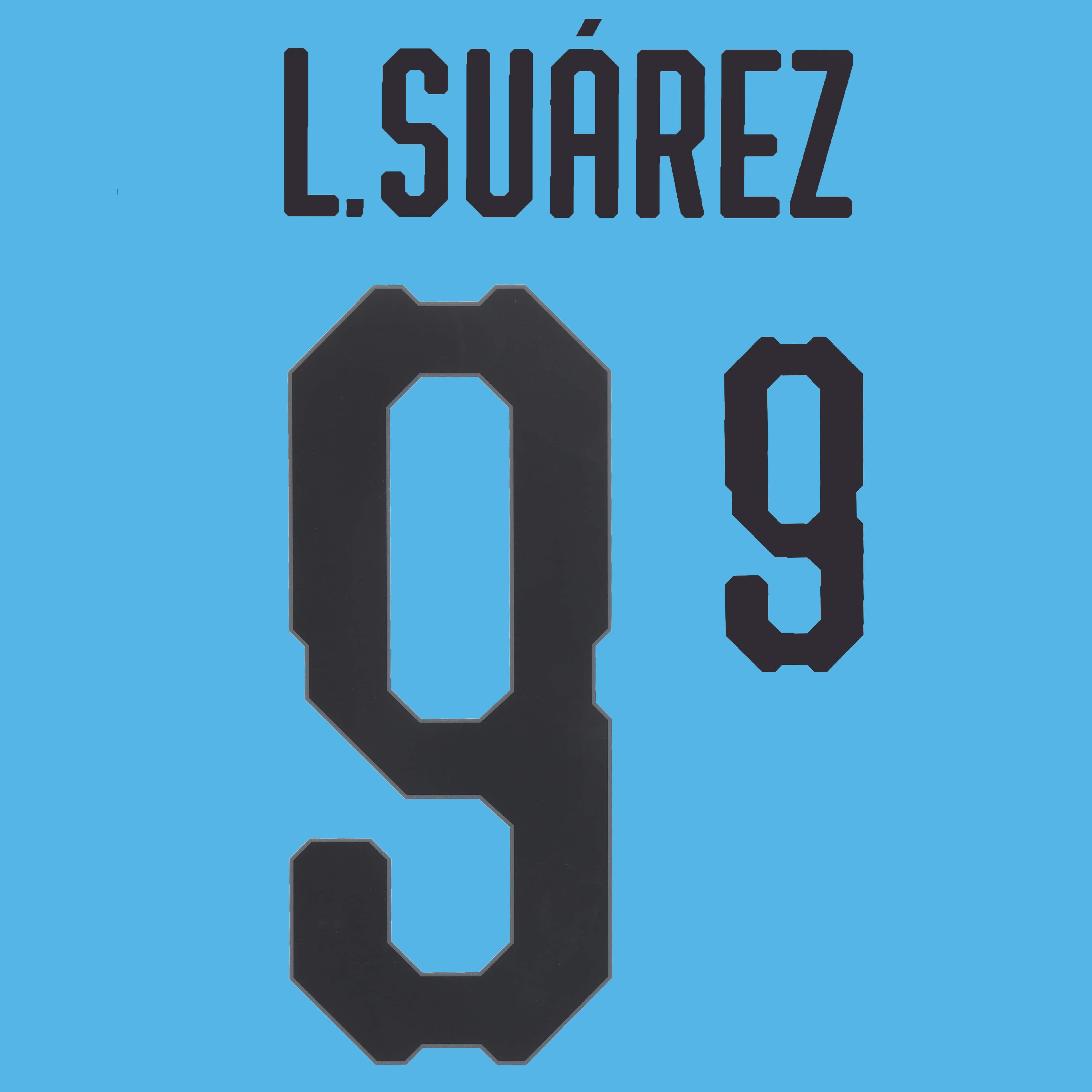 2018-20 Uruguay Home Suarez #9 Name Set 2018-20 Uruguay Home Suarez #9 Name Set