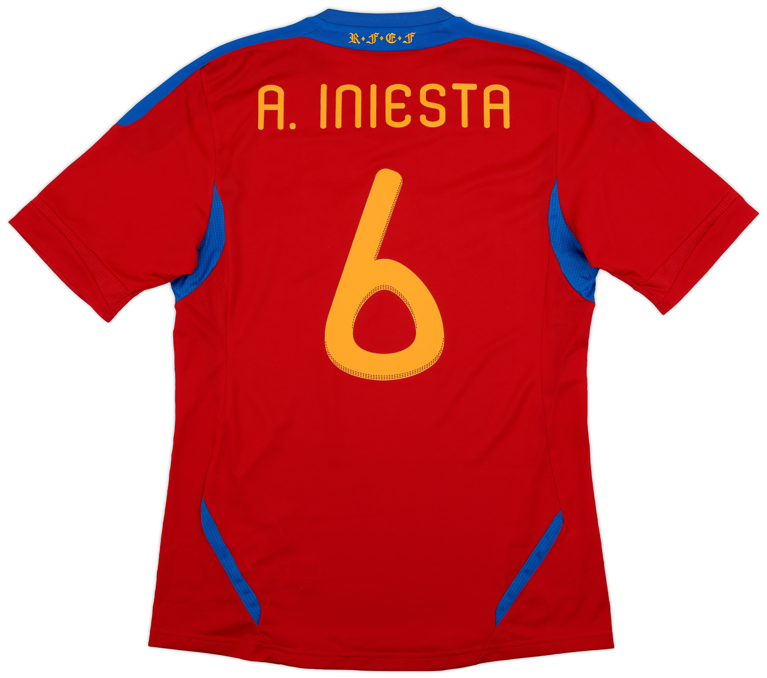 2010-11 Spain Home Shirt A.Iniesta #6 - 9/10 - (M)