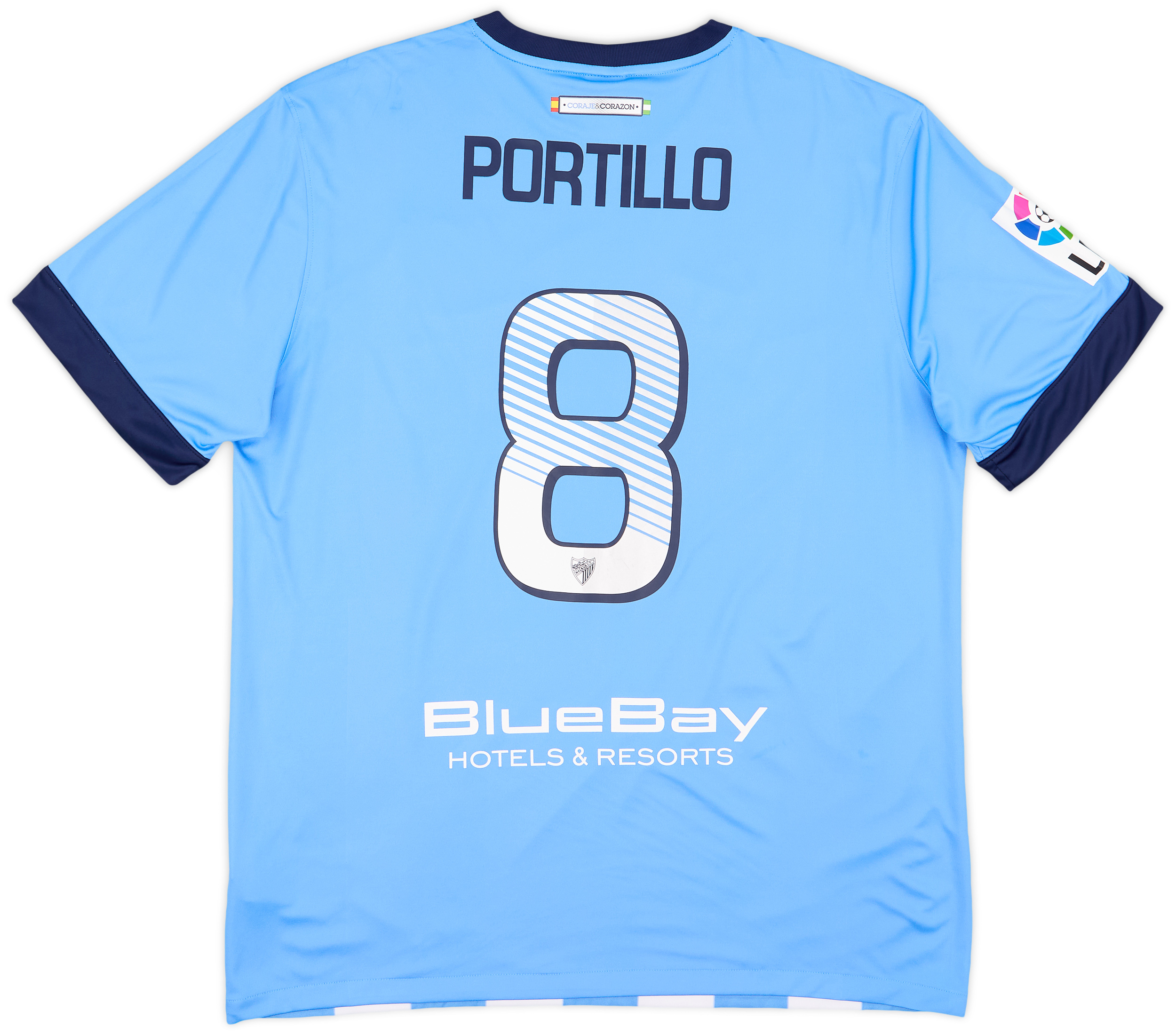 2013-14 Malaga Home Shirt Portillo #8 - 9/10 - (XL)