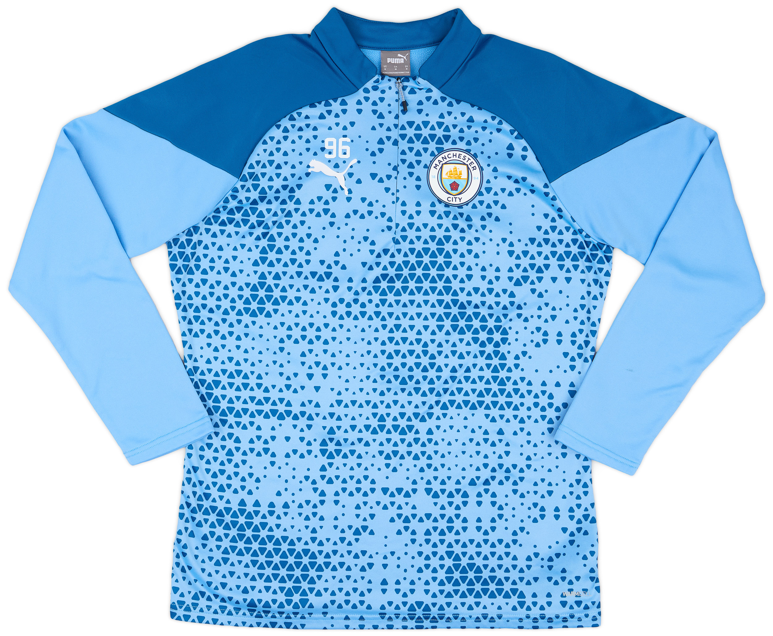 2023-24 Manchester City Player Issue 1/4 Zip Training Fleece Top #96 ...
