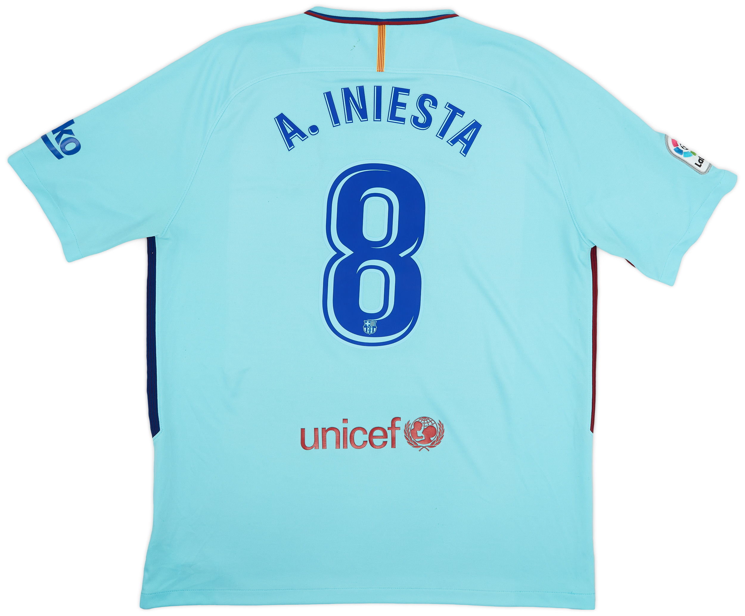 2017-18 Barcelona Away Shirt A.Iniesta #8 - 8/10 - (XXL)