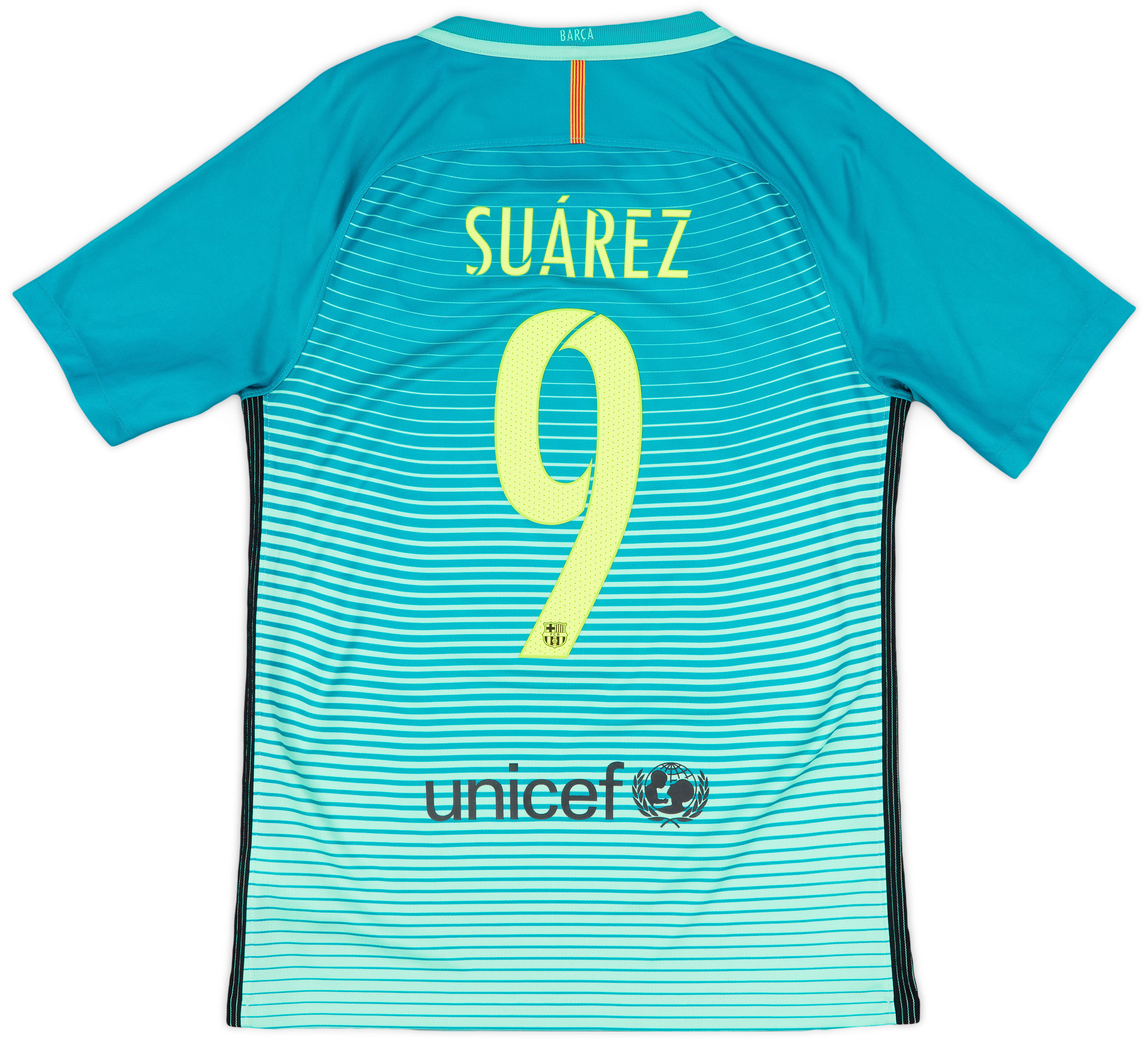 2016-17 Barcelona Third Shirt Suarez #9 - 7/10 - (S)