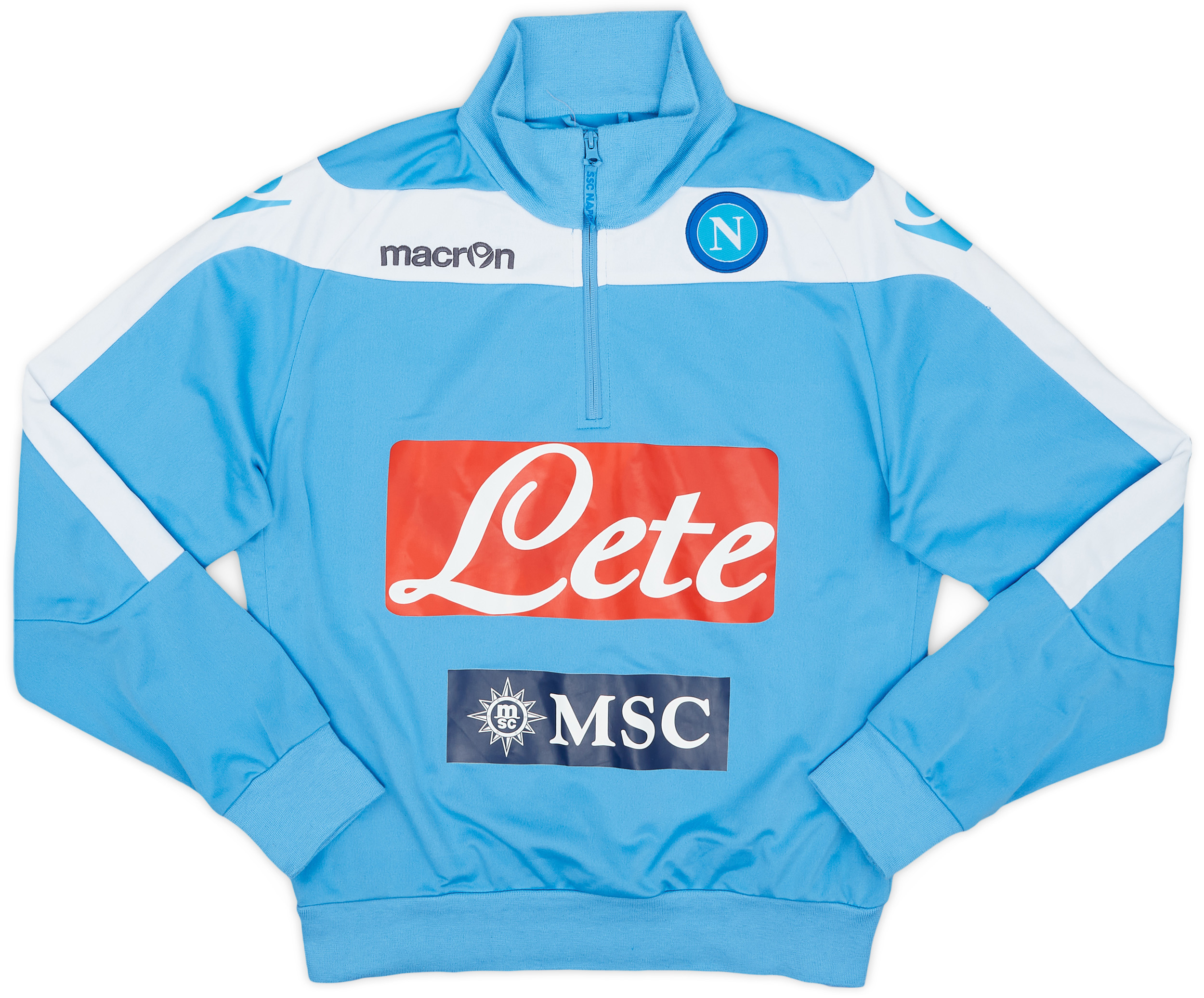 2013-14 Napoli Macron 1/4 Zip Drill Top - 9/10 - (M)