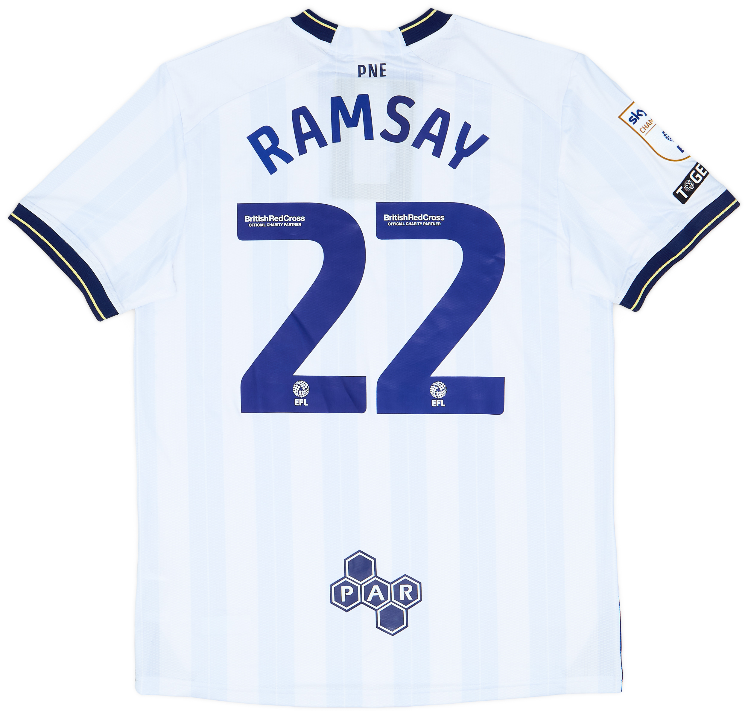 2023-24 Preston North End Match Issue Home Shirt Ramsay #22