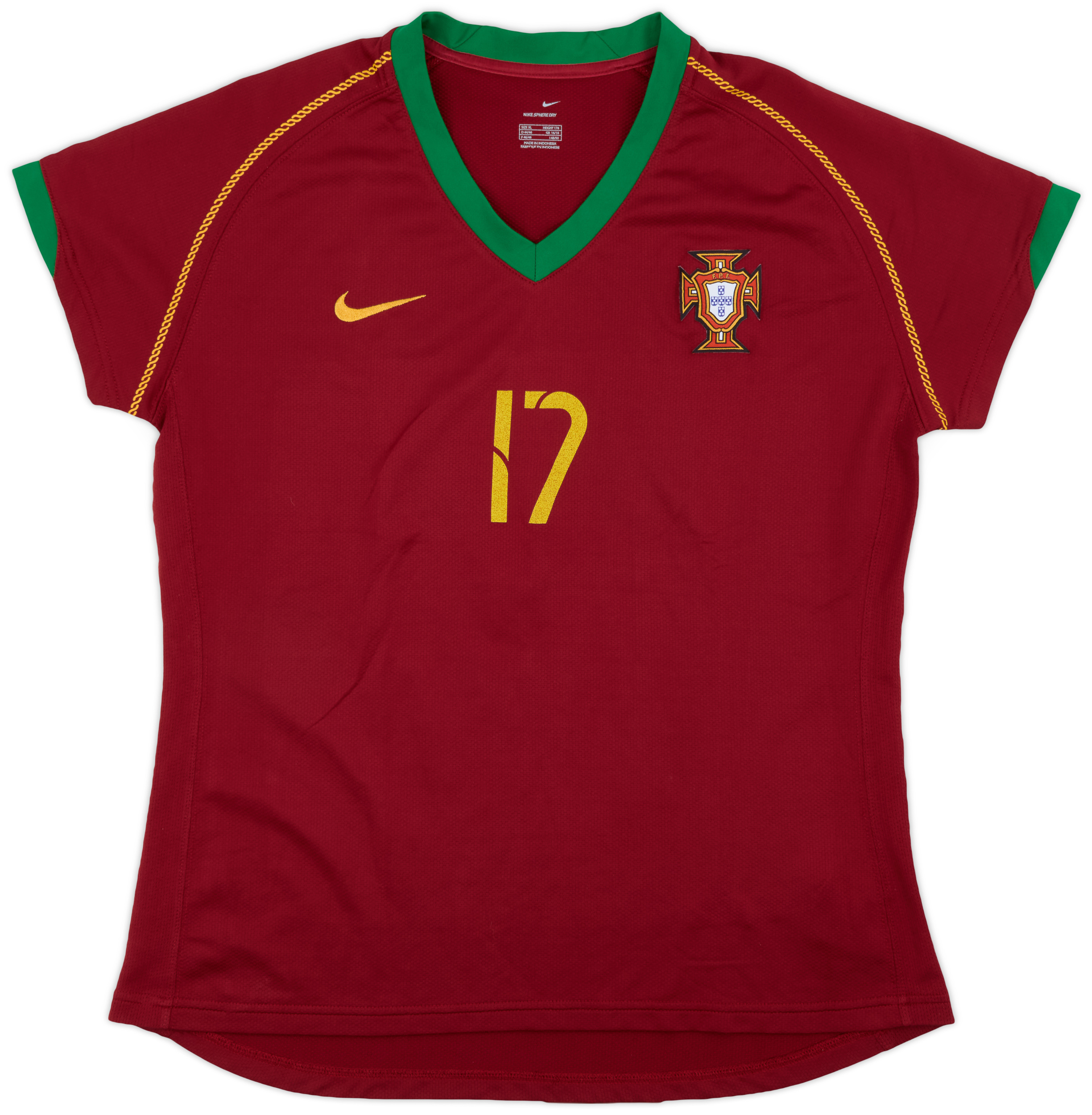 2006-08 Portugal Home Shirt C.Ronaldo #17 - 8/10 - (Women's XL) 2006-08 Portugal Home Shirt C.Ronaldo #17 - 8/10 - (Women's XL)