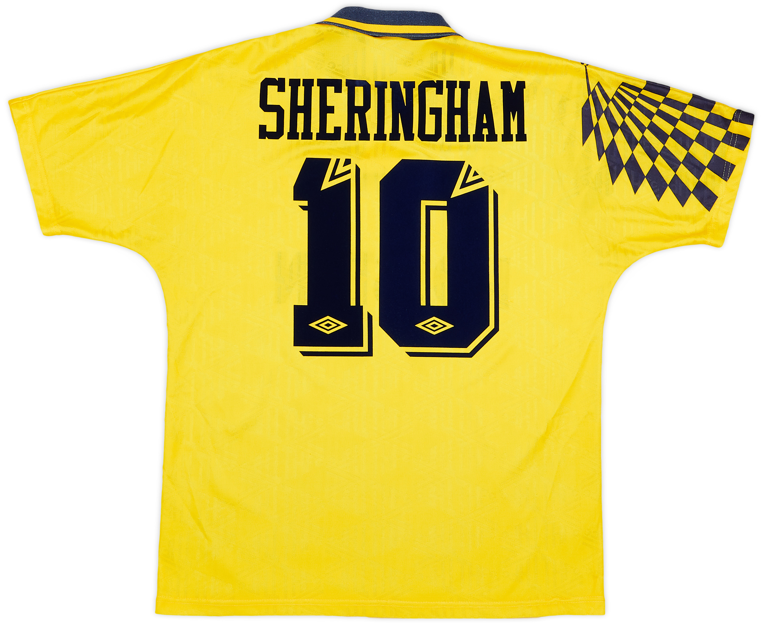 1991-95 Tottenham Away Shirt Sheringham #10 - 8/10 - (L)