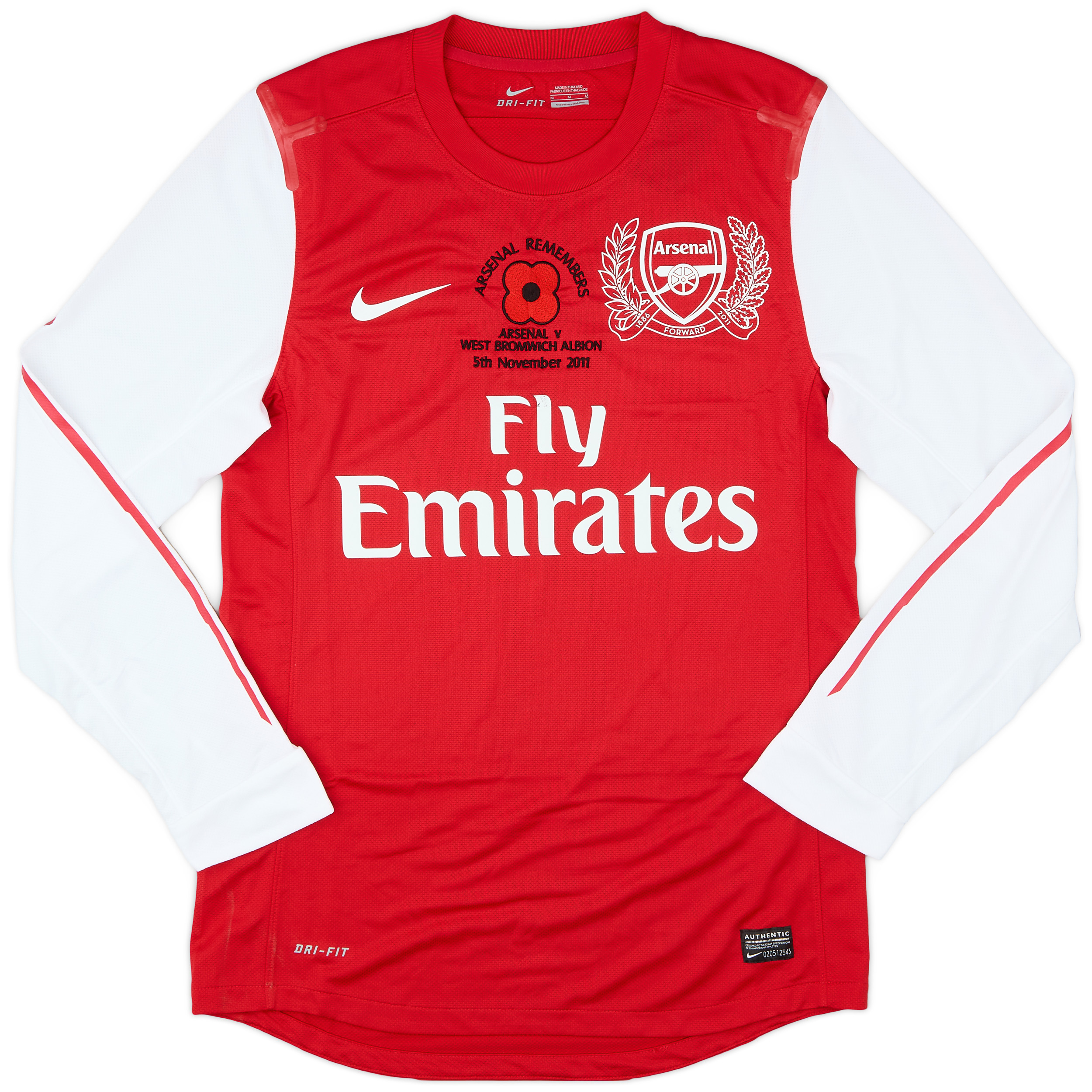 2011-12 Arsenal Player Issue Home L/S Shirt