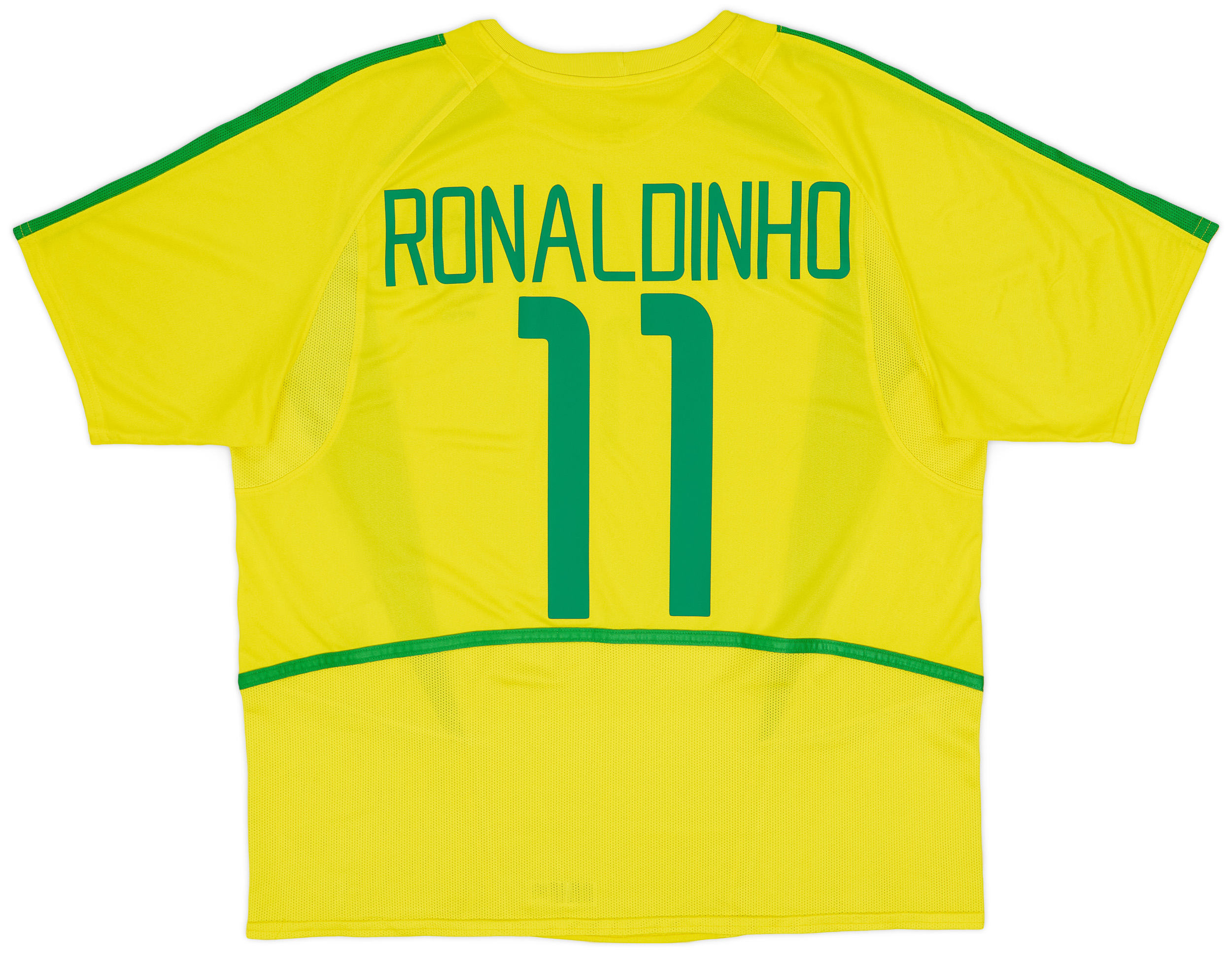 2002-04 Brazil Home Shirt Ronaldinho #11 - 8/10 - (L)