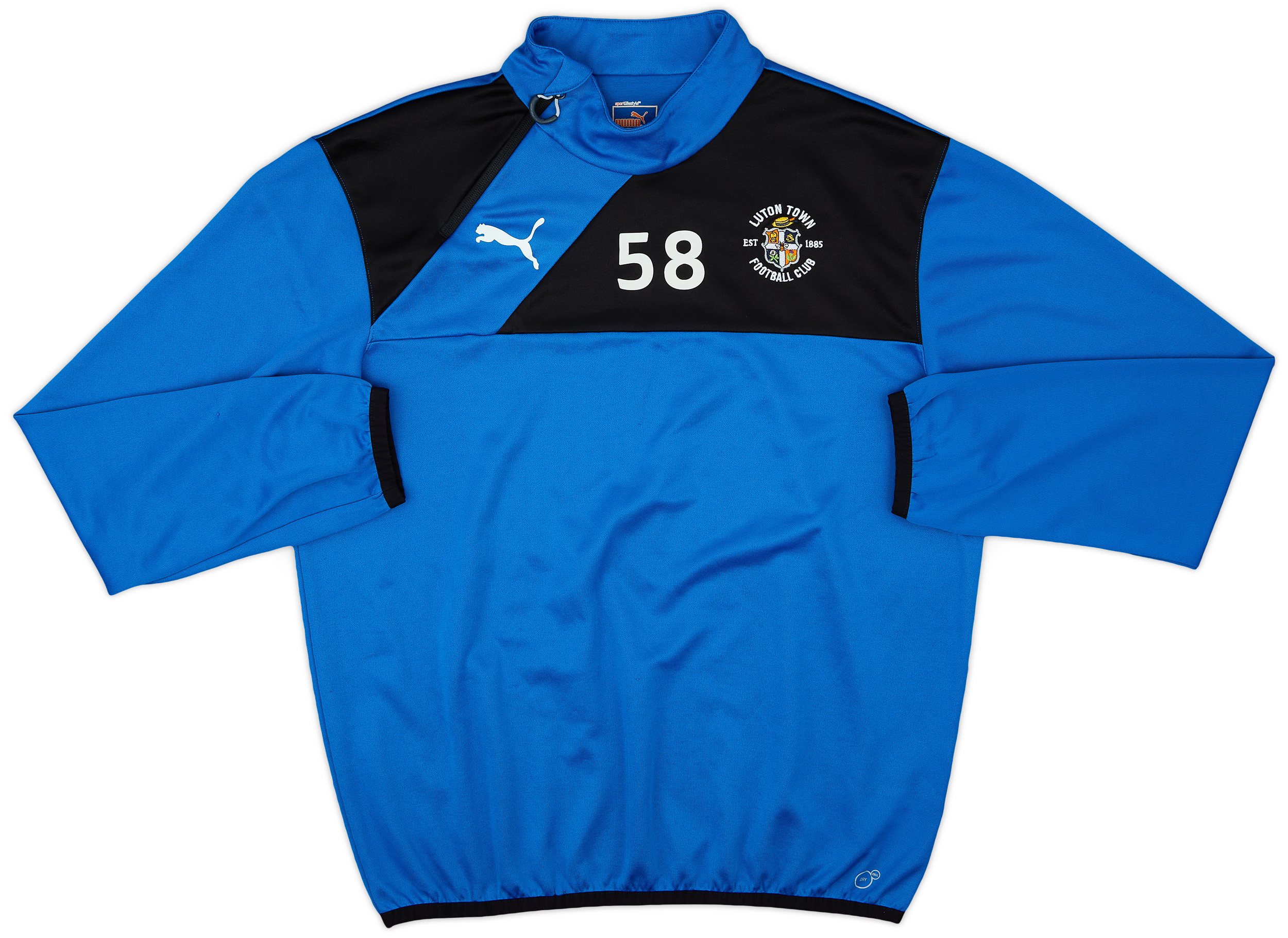 2016-17 Luton Town Player Issue Puma 1/4 Zip Drill Top #58 - 8/10 - (L)