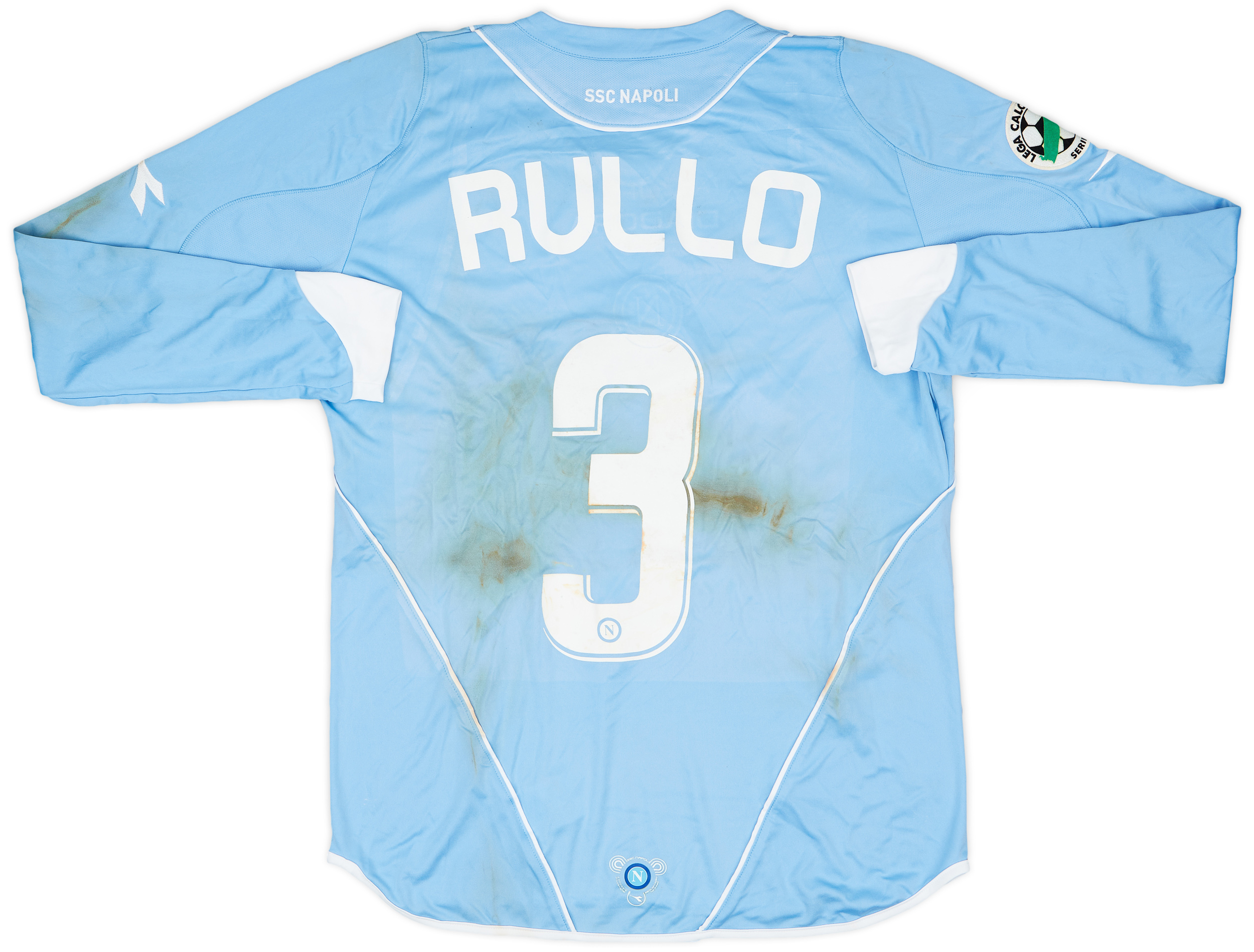 2007-08 Napoli Match Worn L/S Home Shirt Rullo #3
