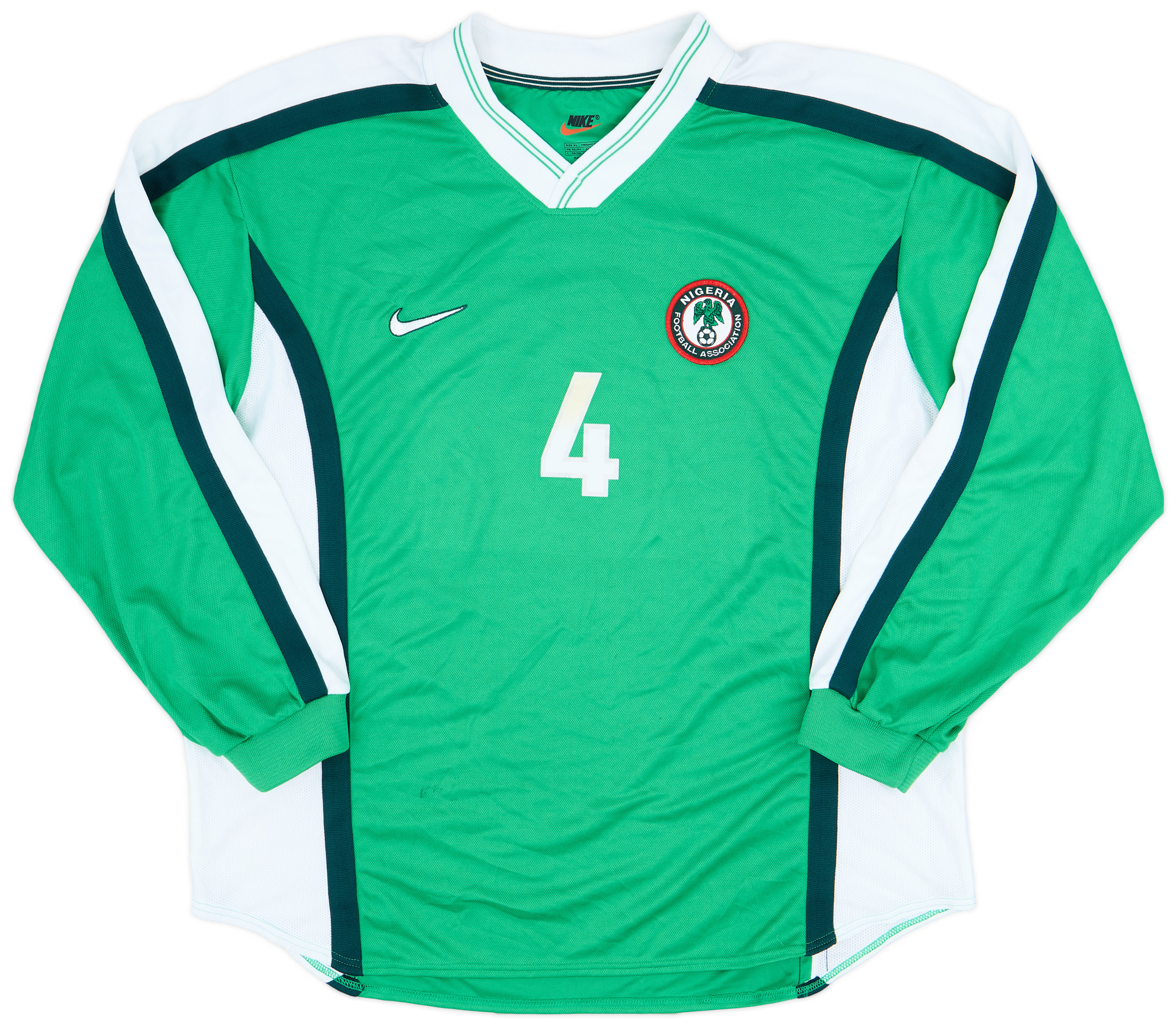 1998 Nigeria Player Issue Home L/S Shirt #4 - 8/10 - (XL)