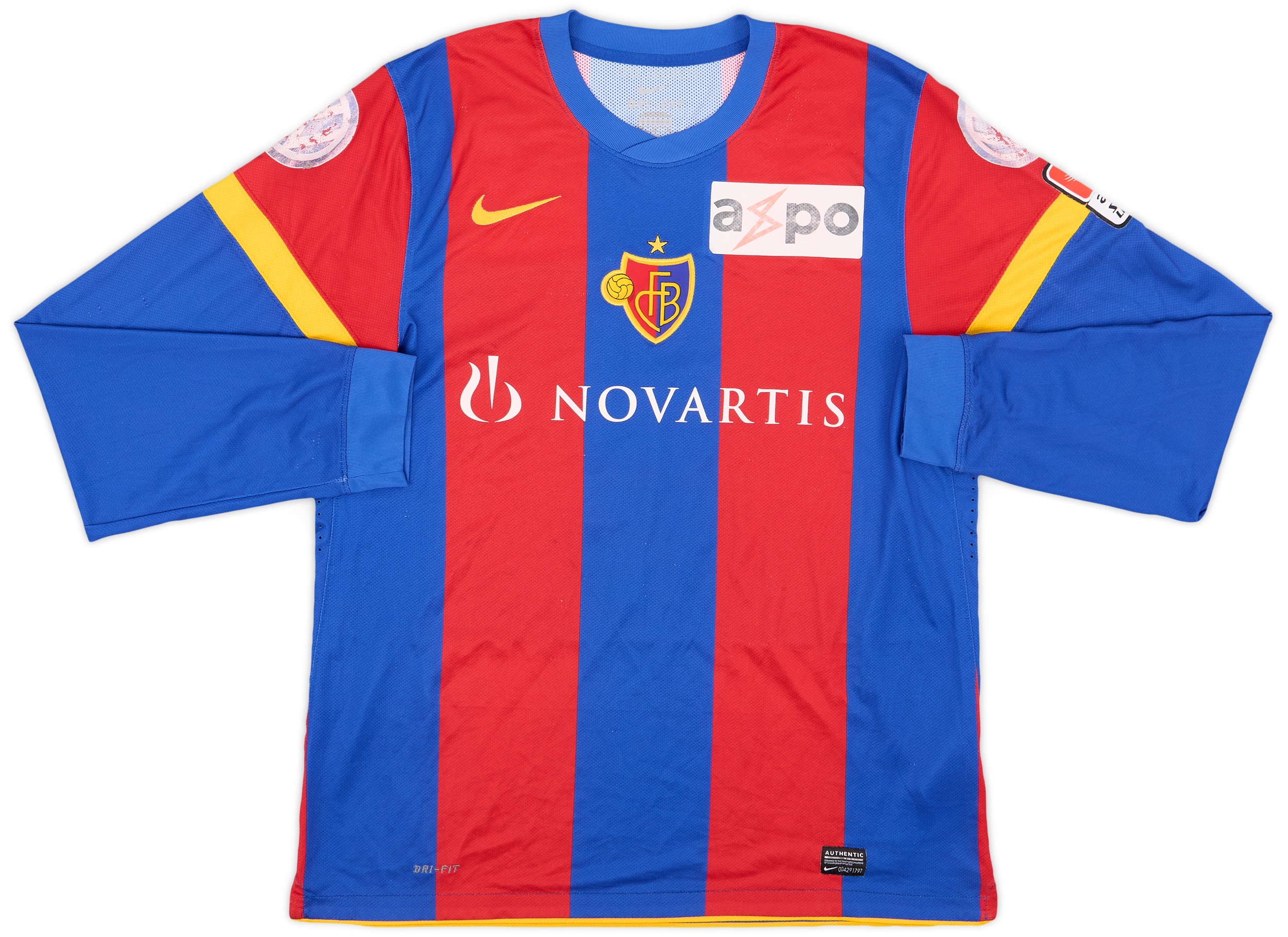 2010-12 FC Basel Match Issue Home L/S Shirt #5