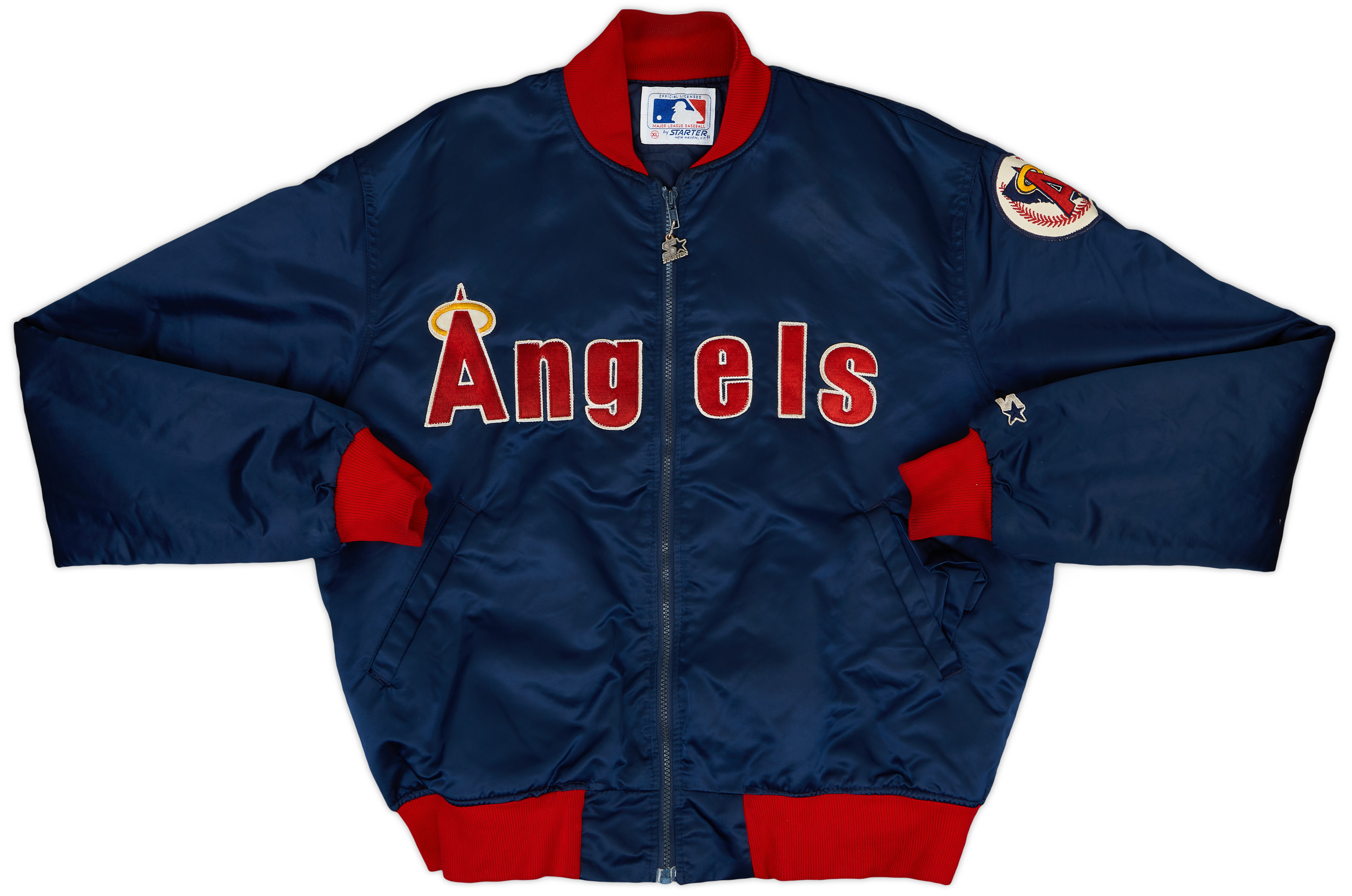 1980s California Angels Starter Satin Varsity Jacket - 8/10 - (XL)
