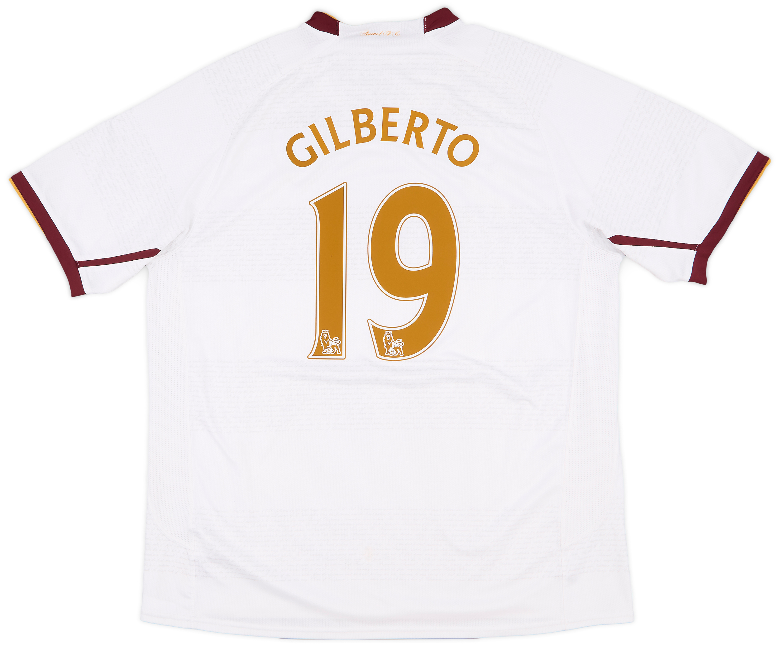 2007-08 Arsenal Away Shirt Gilberto #19 - 7/10 - (XL)