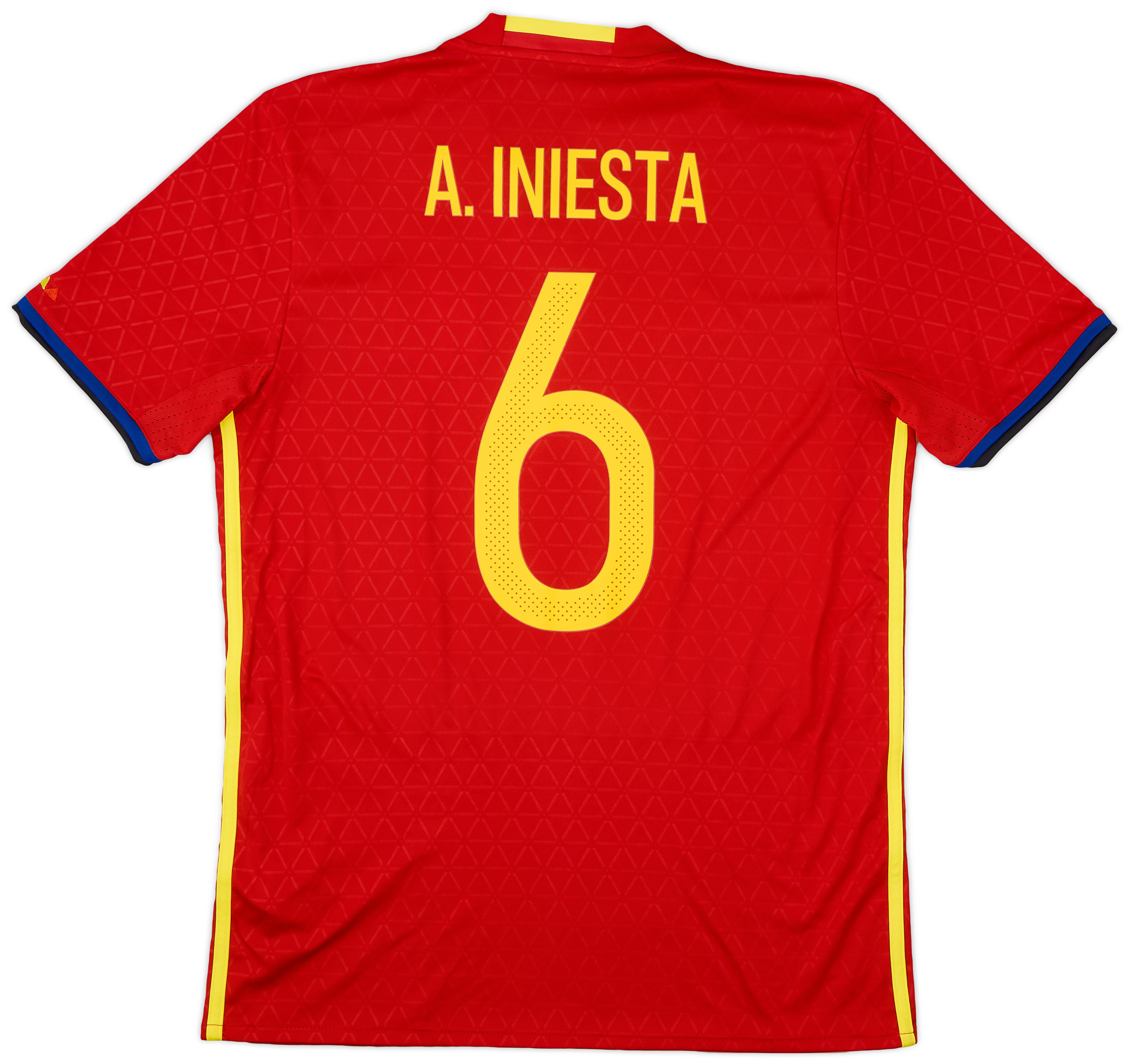 2016-17 Spain Home Shirt Iniesta #6 - 9/10 - (M)