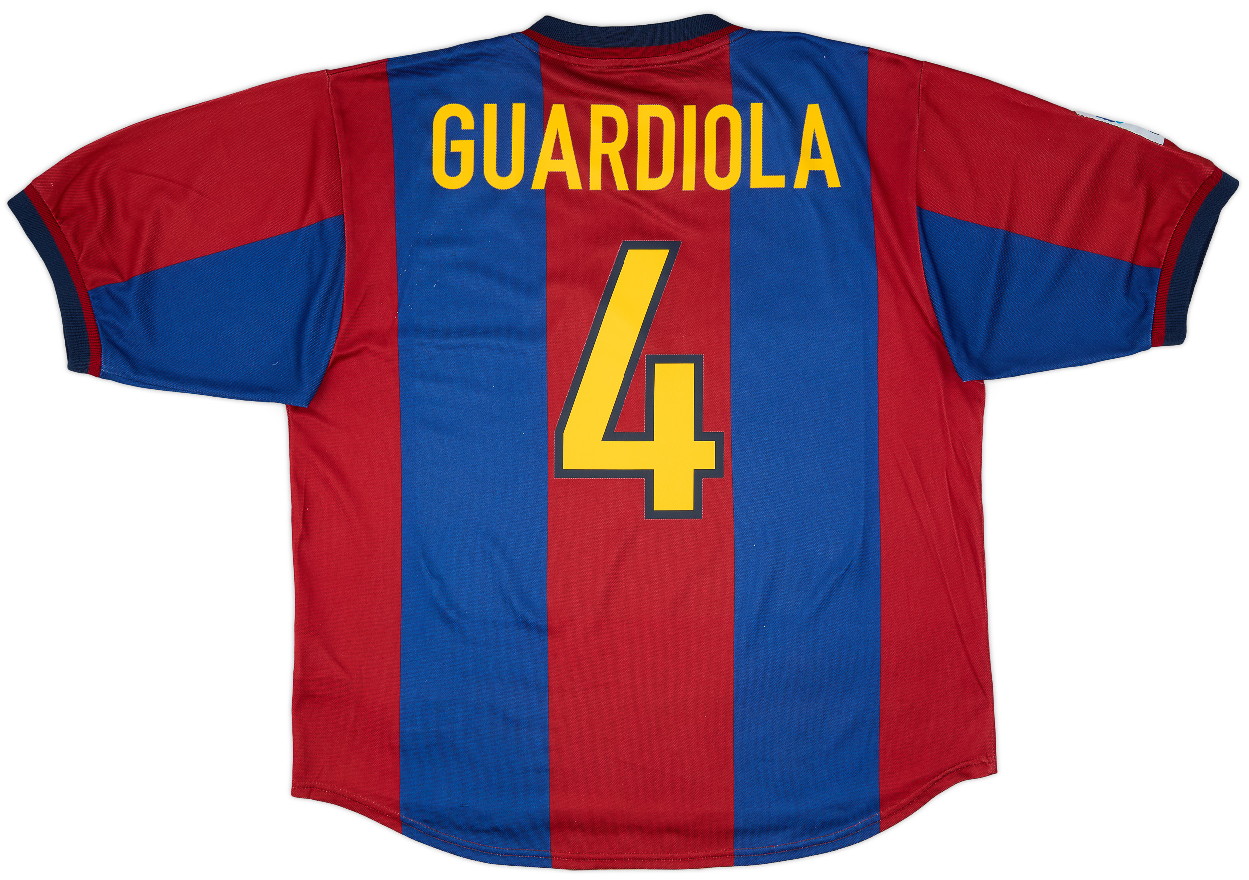 1998-00 Barcelona Home Shirt Guardiola #4 - 4/10 - (XL)