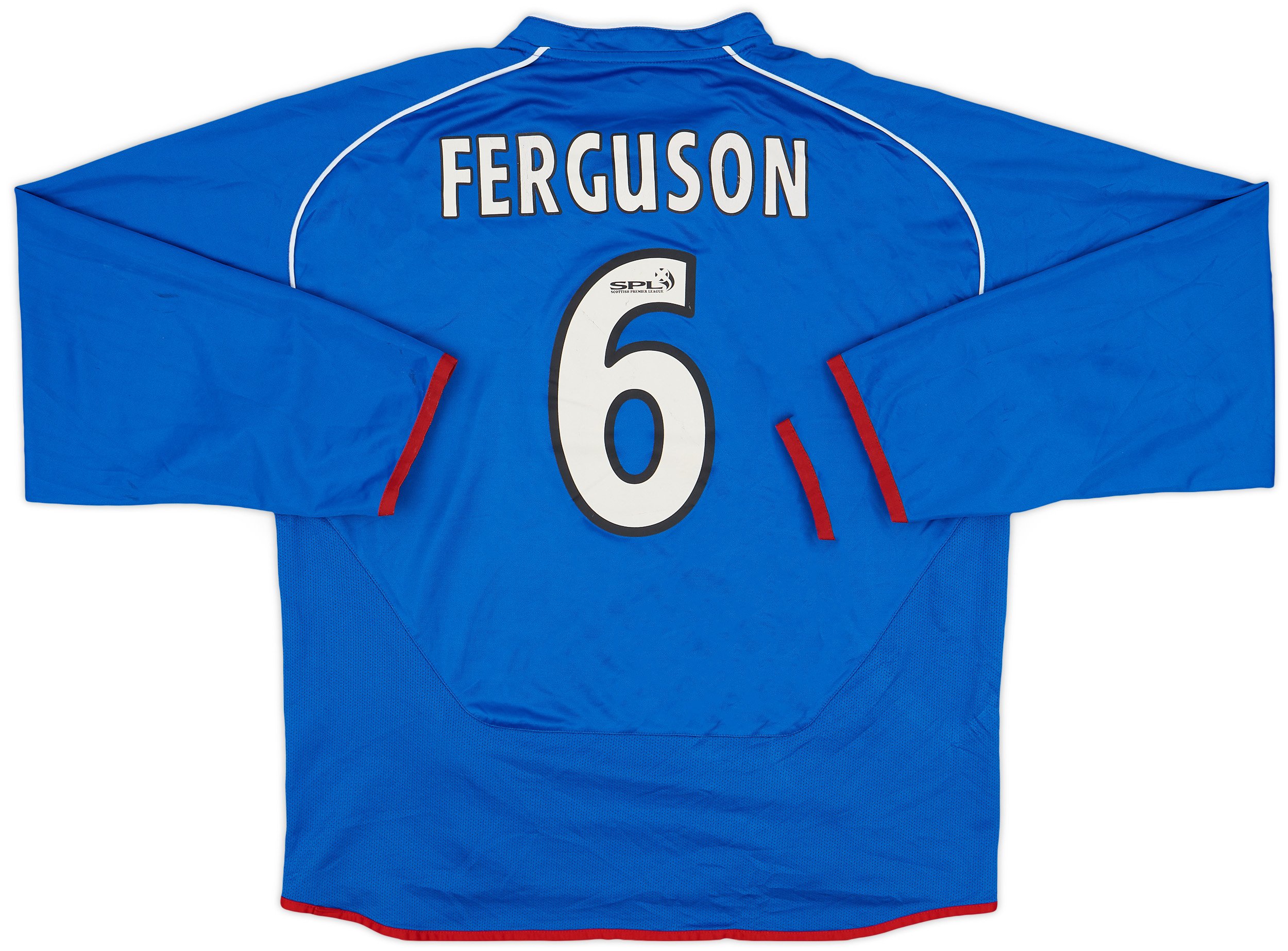 2005-06 Rangers Home L/S Shirt Ferguson #6 - 4/10 - (XL)