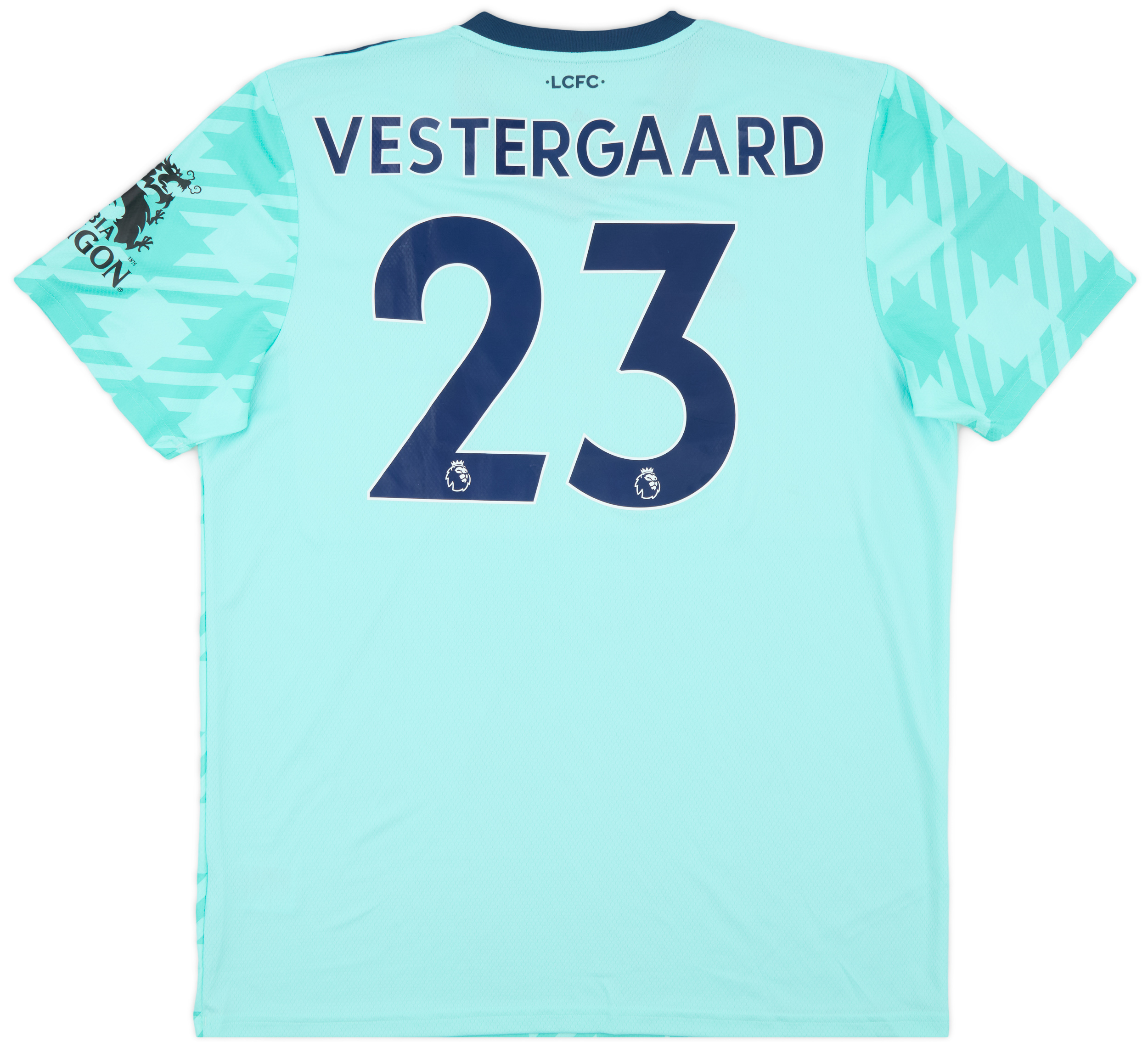 2021-22 Leicester Match Issue Away Shirt Vestergaard #23