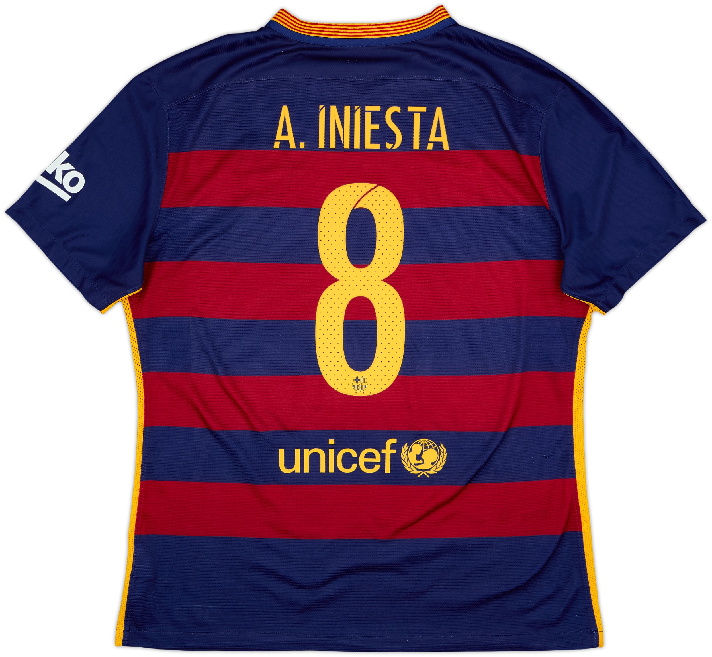 2015-16 Barcelona Authentic Home Shirt A.Iniesta #8 - 5/10 - (XL)