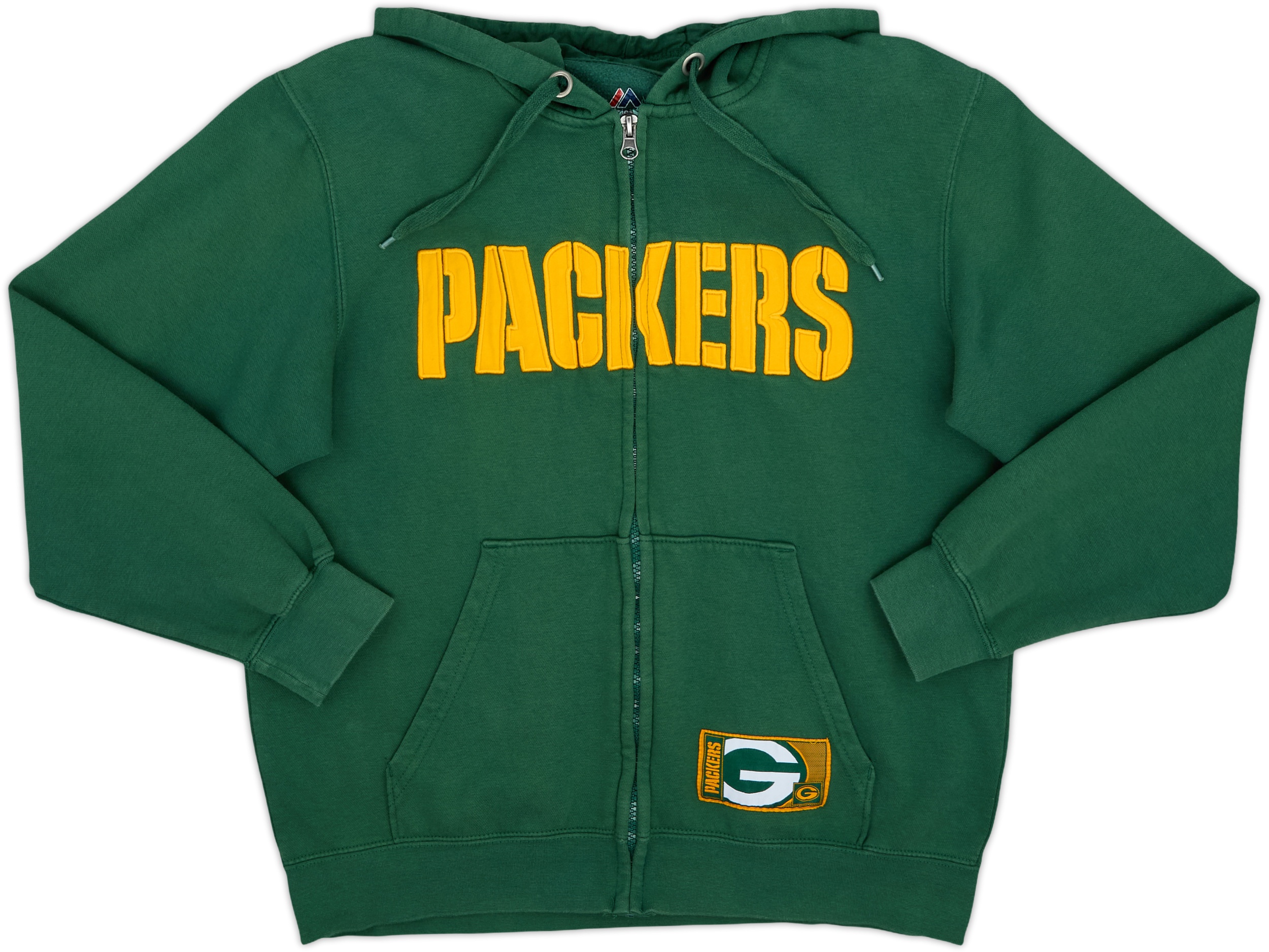 2014 Green Bay Packers Majestic Full Zip Hoodie - 8/10 - (M)